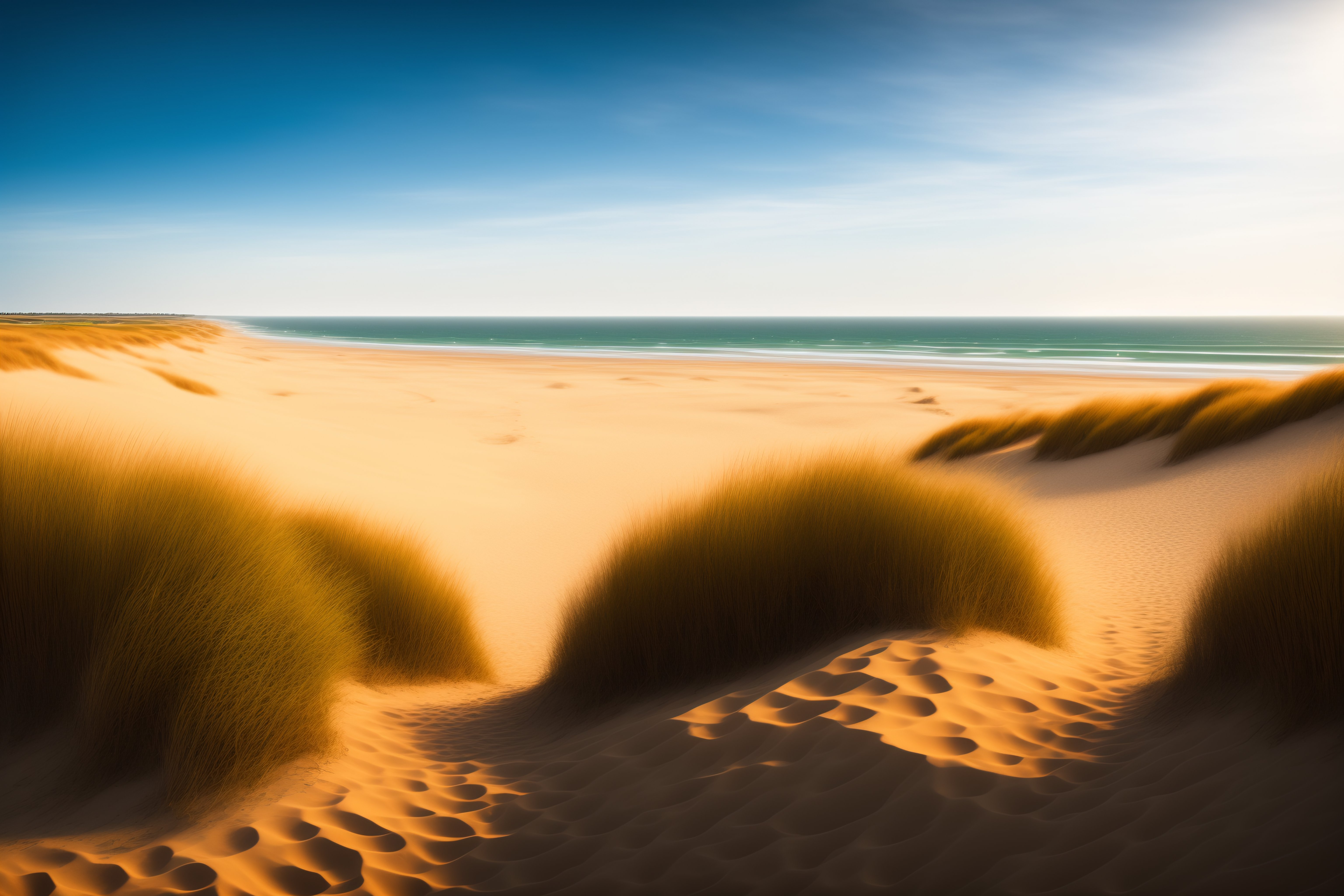 Lexica - Dutch beach landscape with dunes and endless skies
