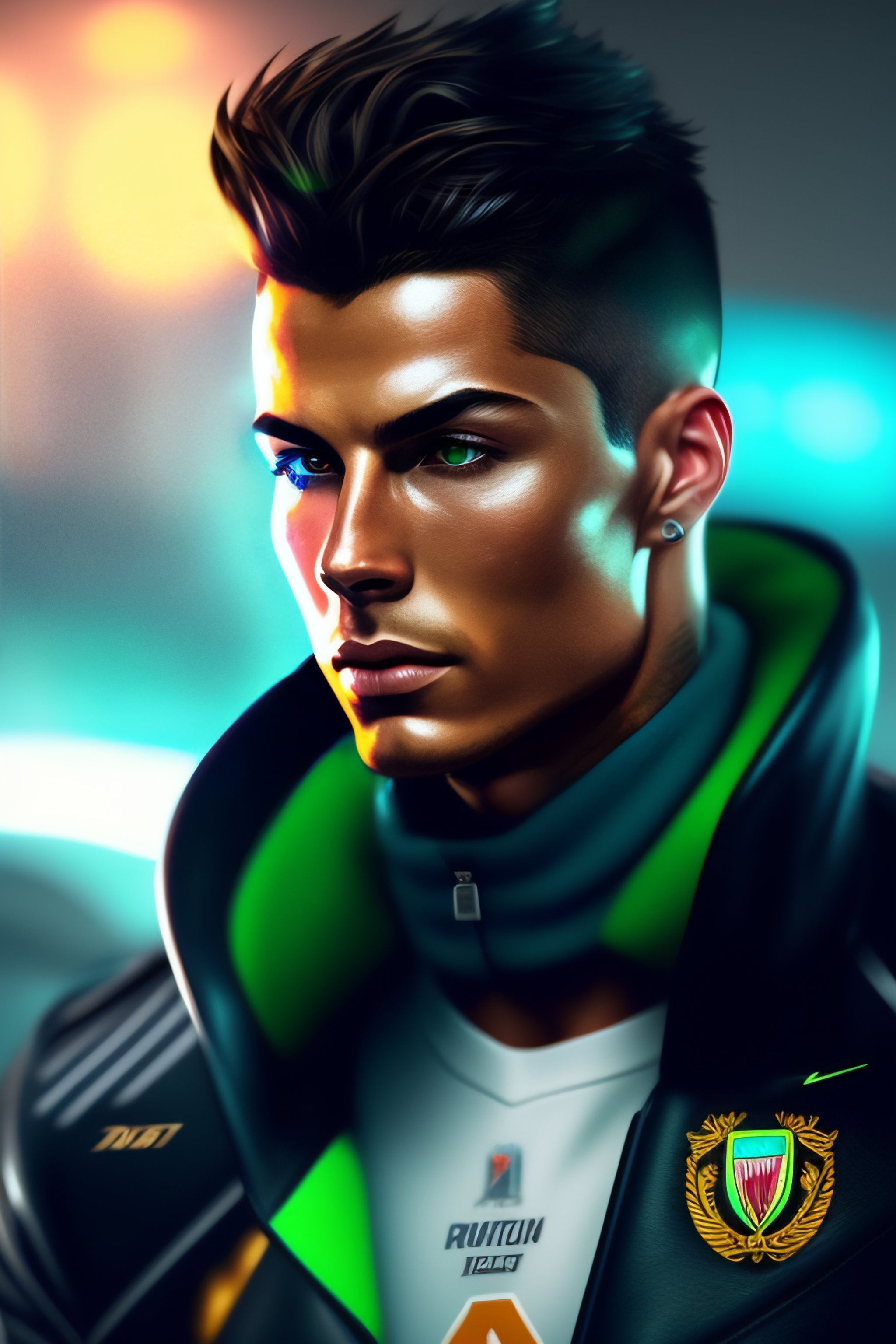 Lexica - Cristiano ronaldo young man, Eyes that are bright blue, wild ...