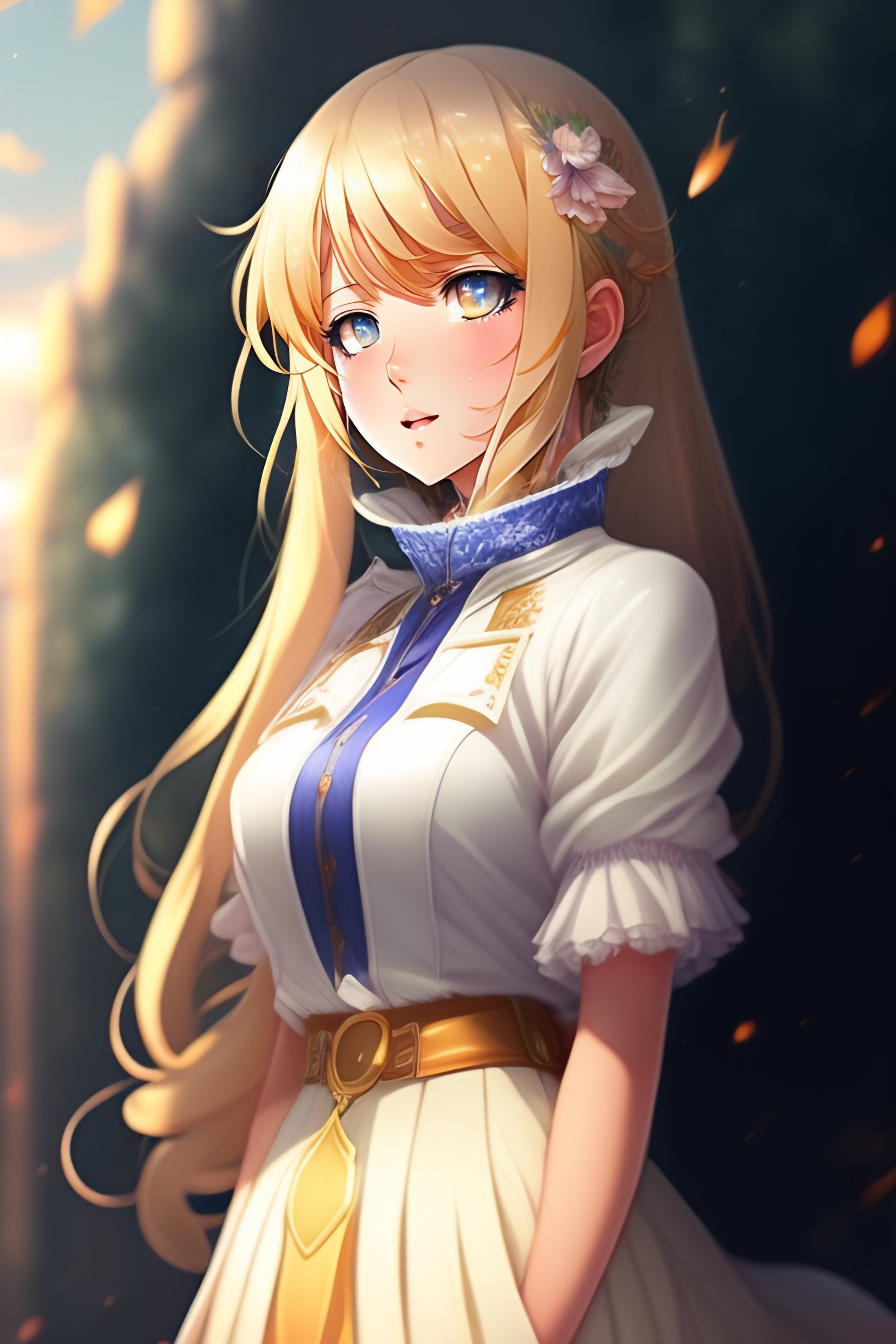 Lexica - FGO anime girl Blond, long hair, blue eyes and a pretty smile ...