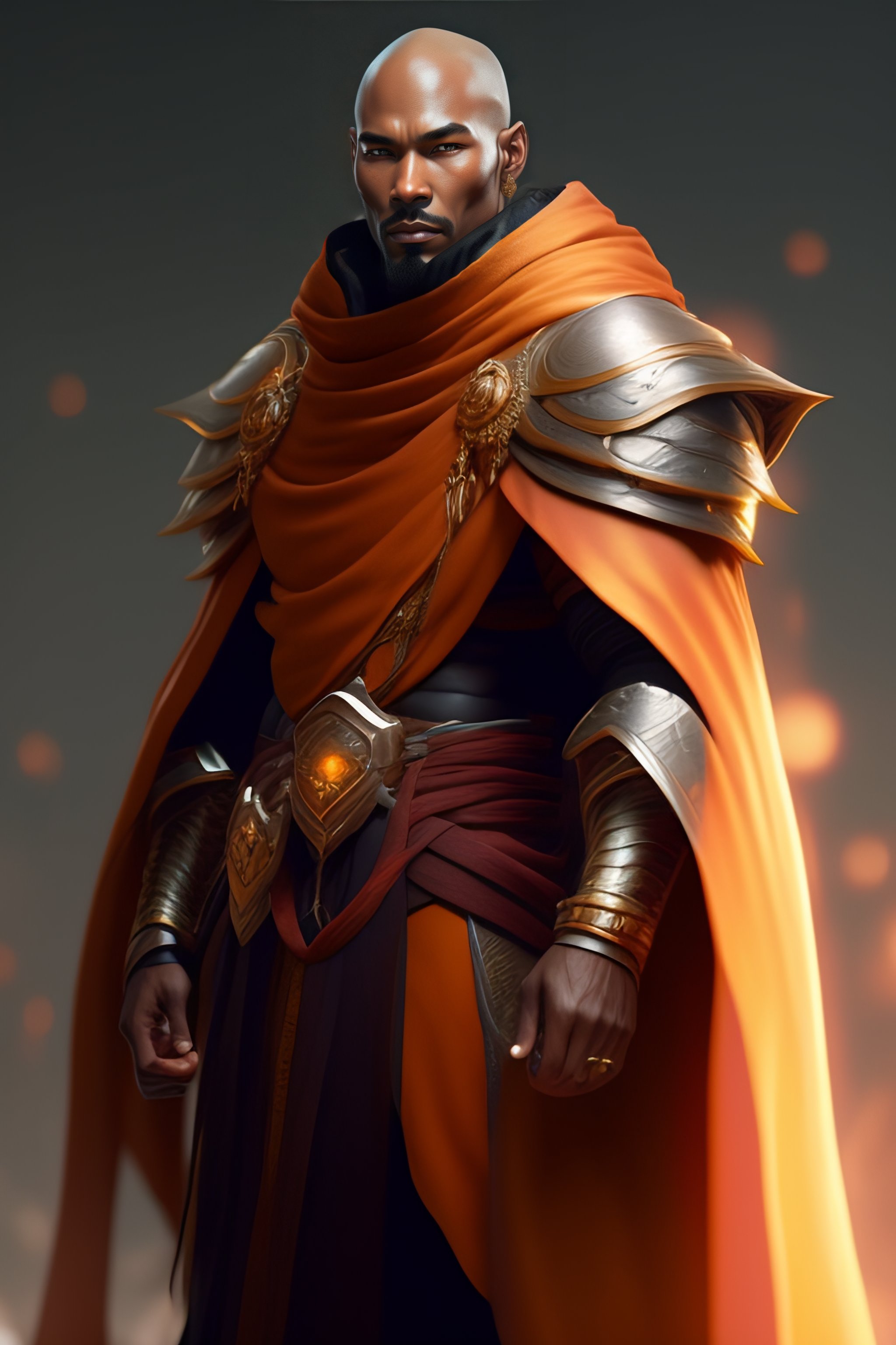 Lexica - A cyborg warrior monk 🙏, wearing a flowing cloak, cyborg ...