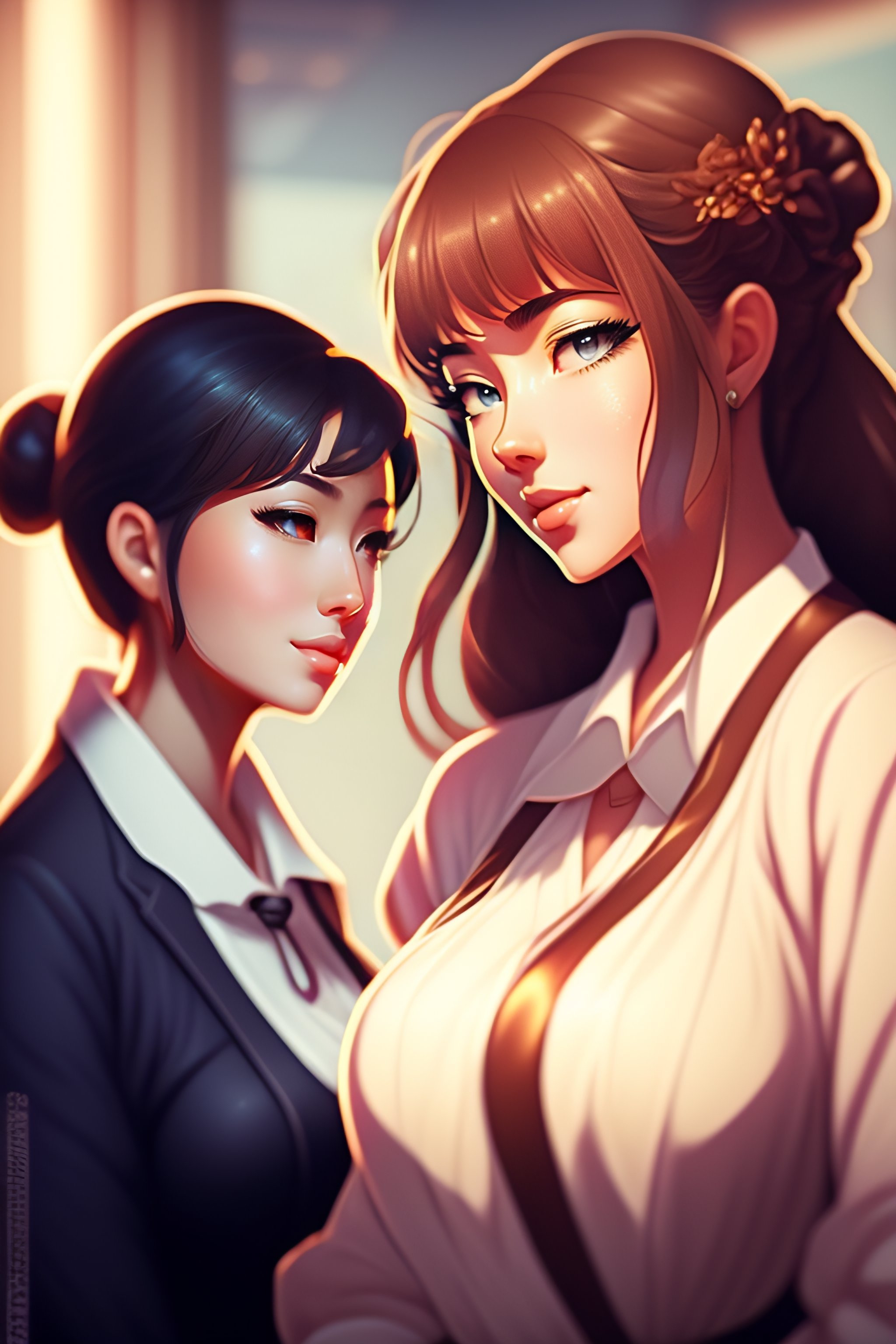 Lexica - Two beautiful an old teacher and a young teacher talking at ...