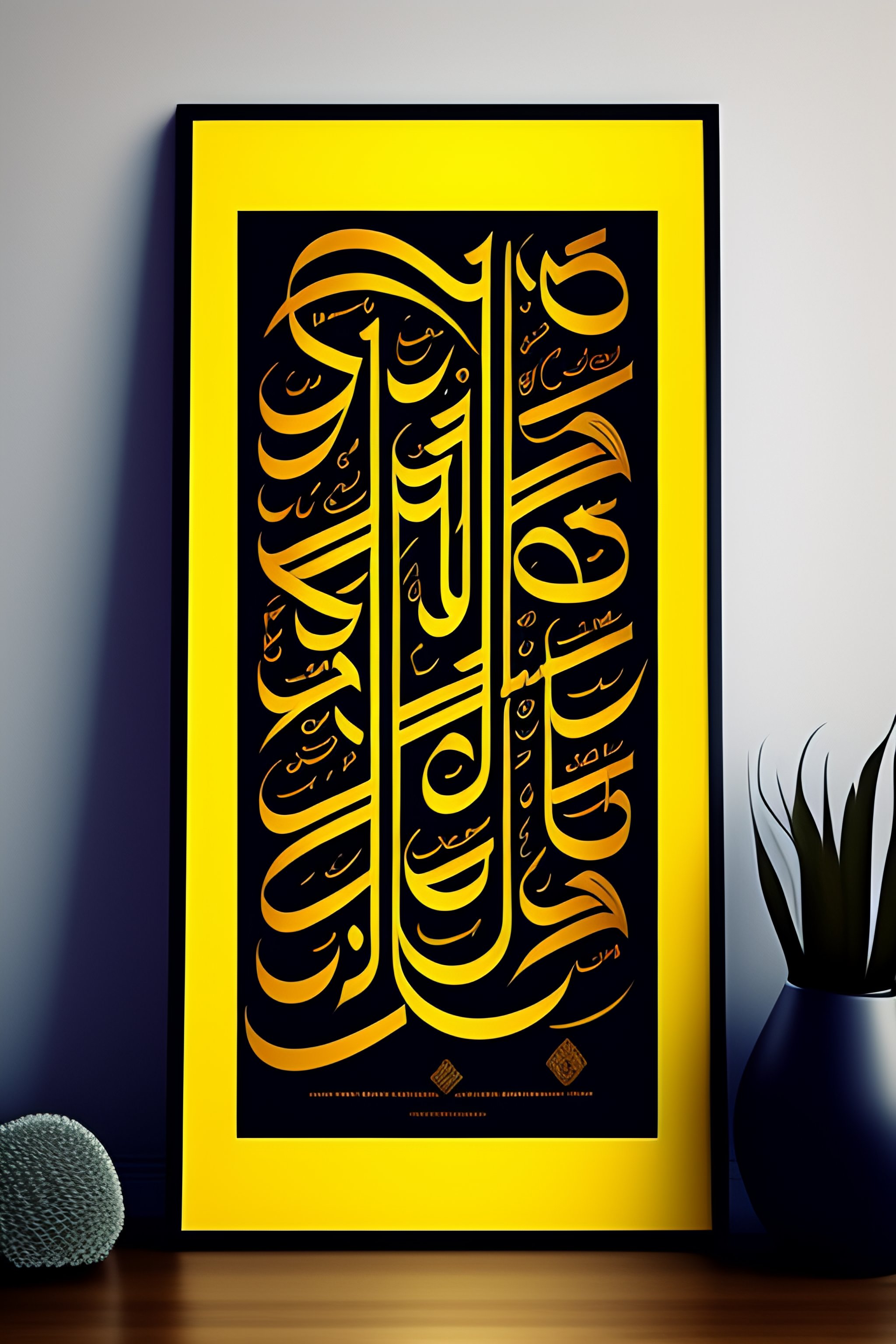 Lexica - Create an acrylic wall painting of Allah Muhammad caligraphy ...