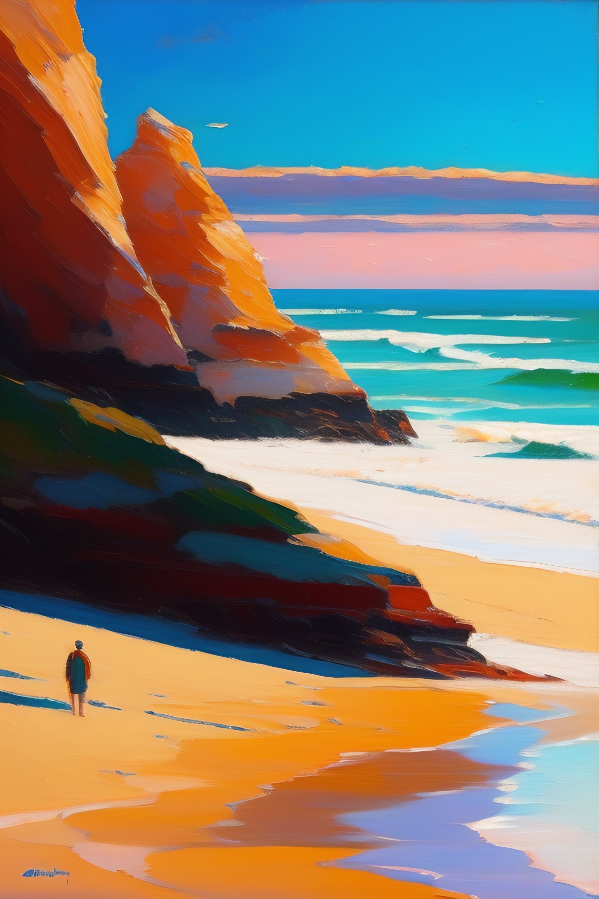 Lexica - "Minimalist Beach Scene Alone", by Erin Hanson, Donato ...