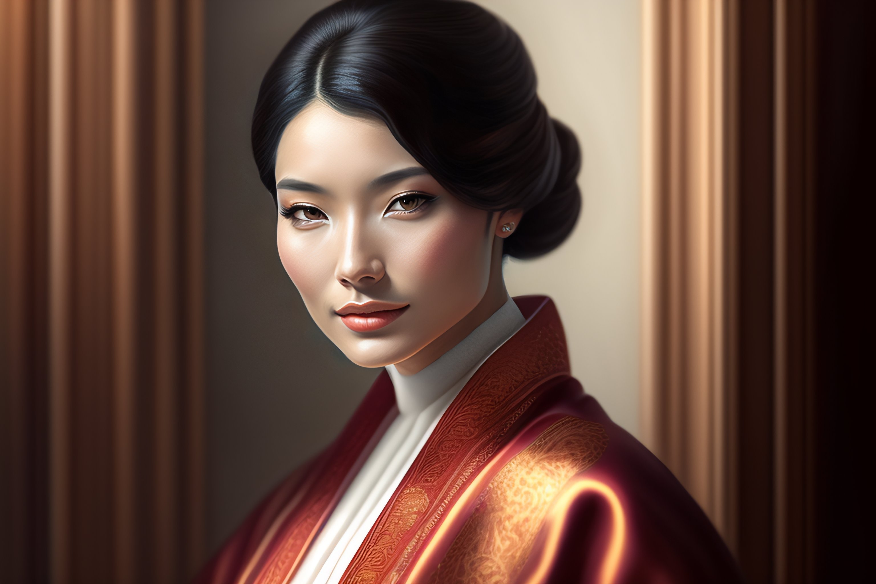 Lexica - Portrait of a woman wearing a robe, non-centered shot, unique ...