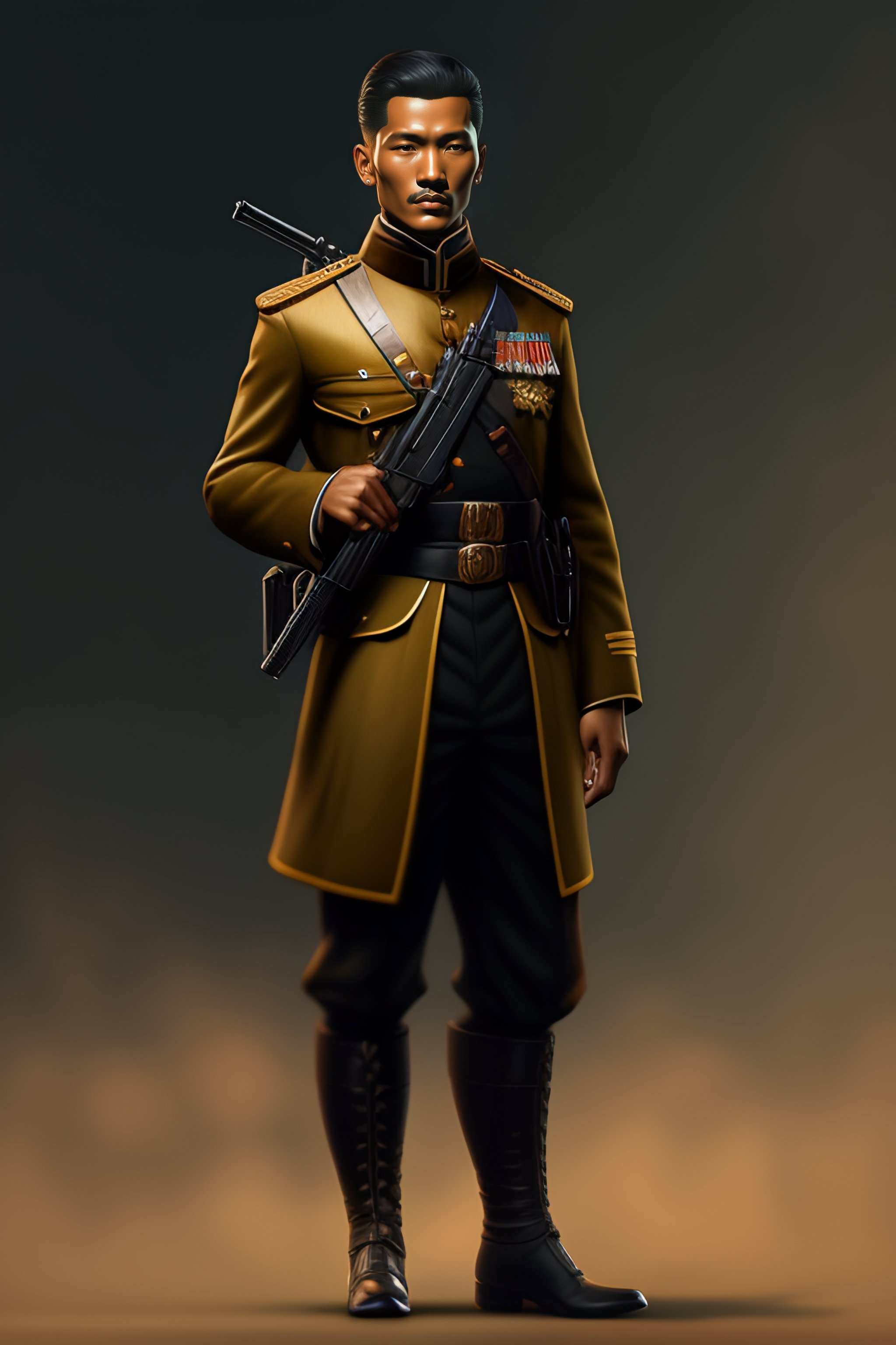 Lexica - Jose rizal soldier holding a gun illustration, well detailed ...