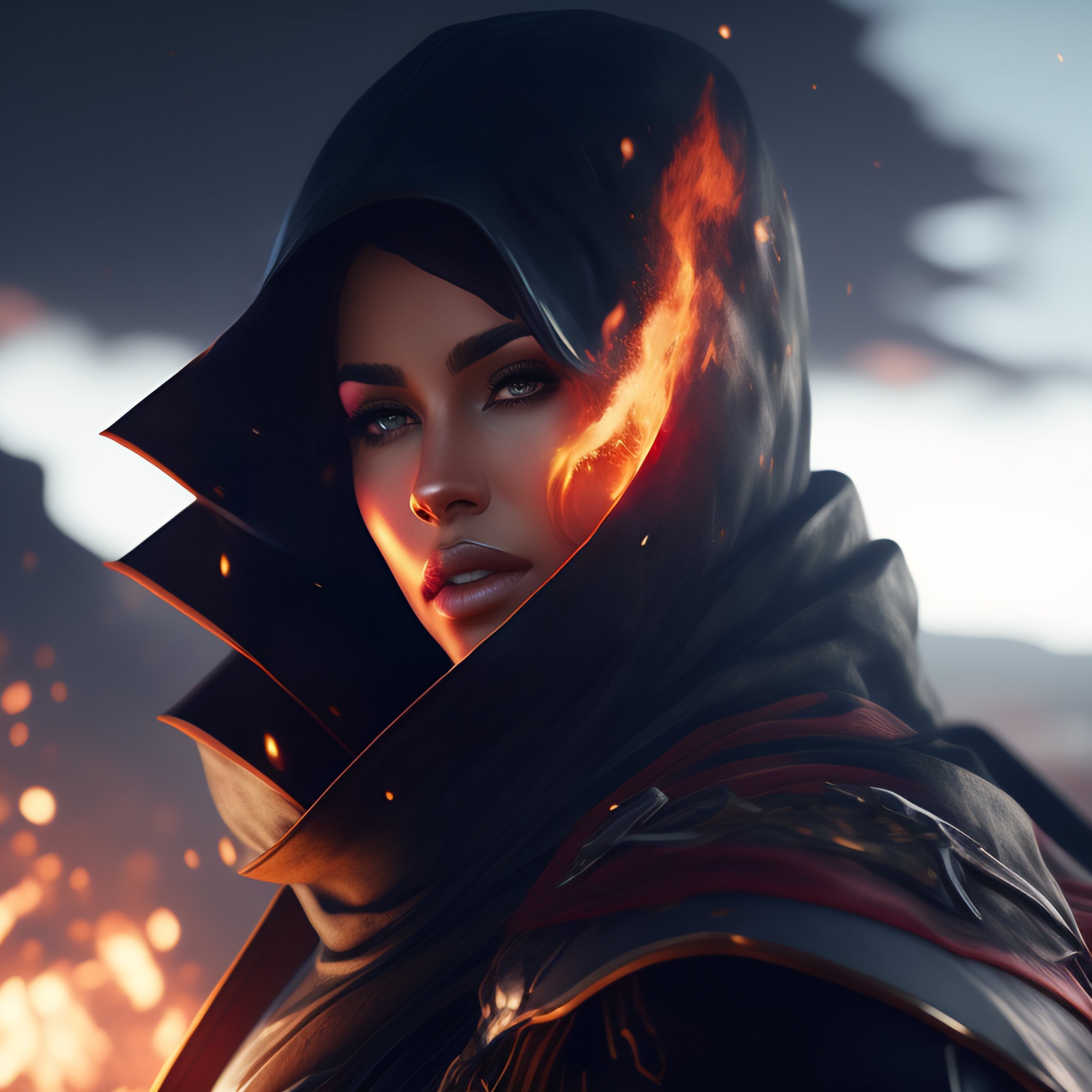 Lexica - Hand dwrawing of a destiny 2 character at midnight. in a ...