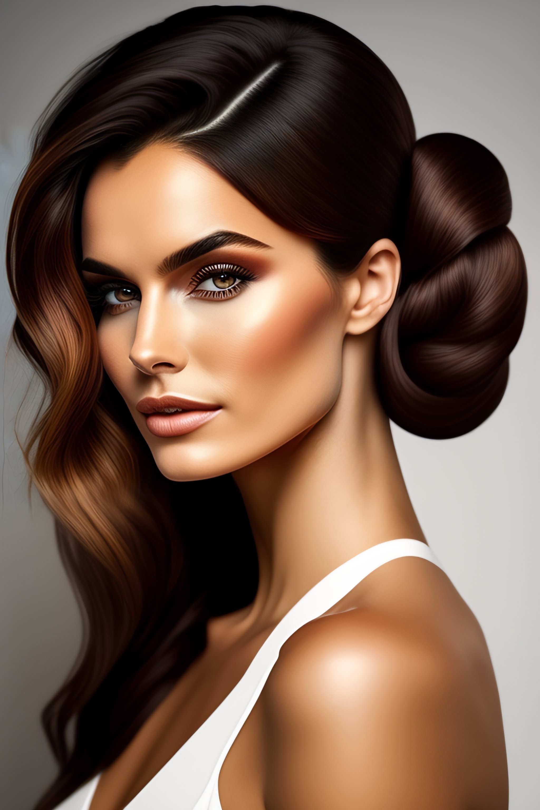 Lexica - Brune chignon et machine a coudre