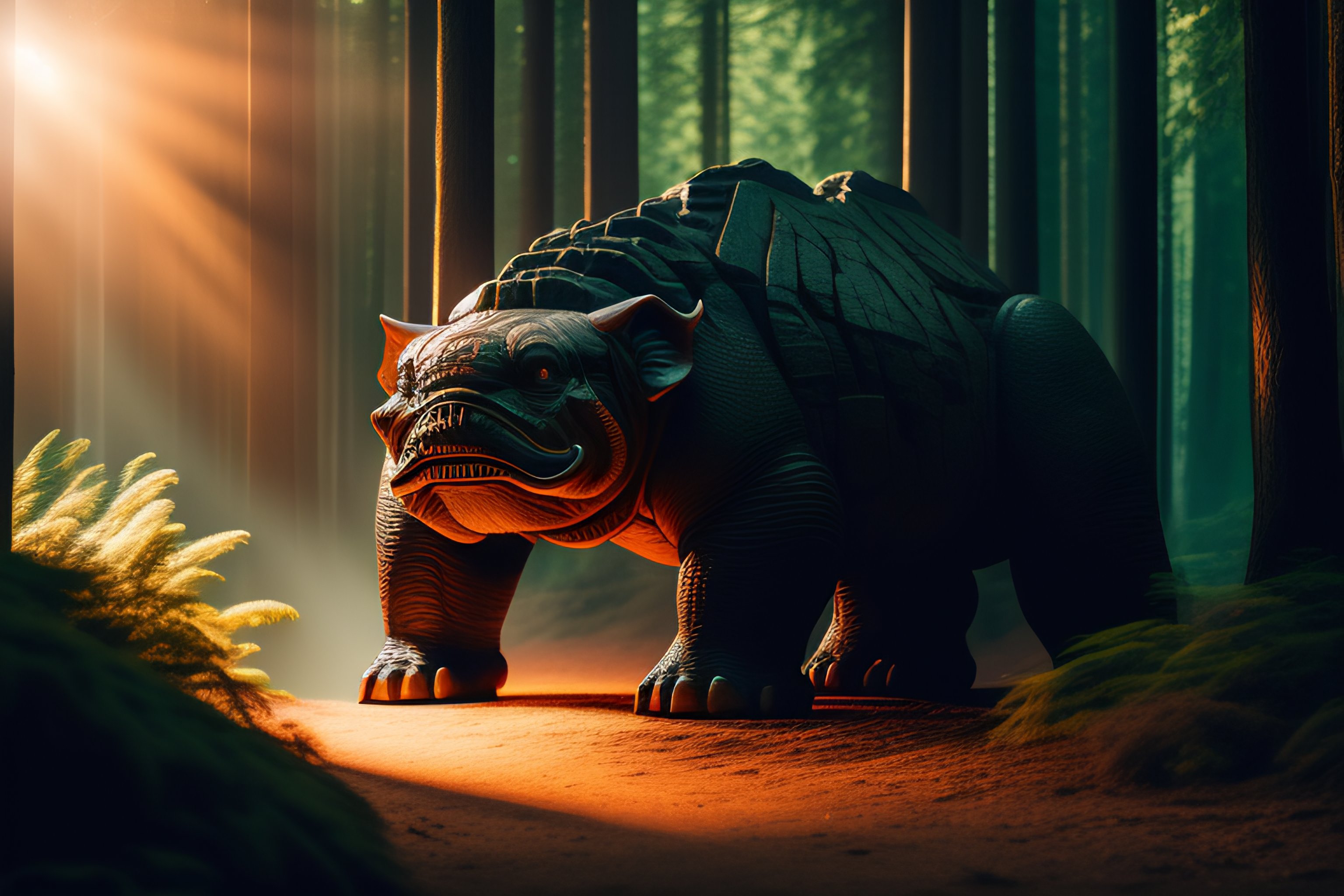 Lexica - Star wars baby rancor in the forest cinematic light ...