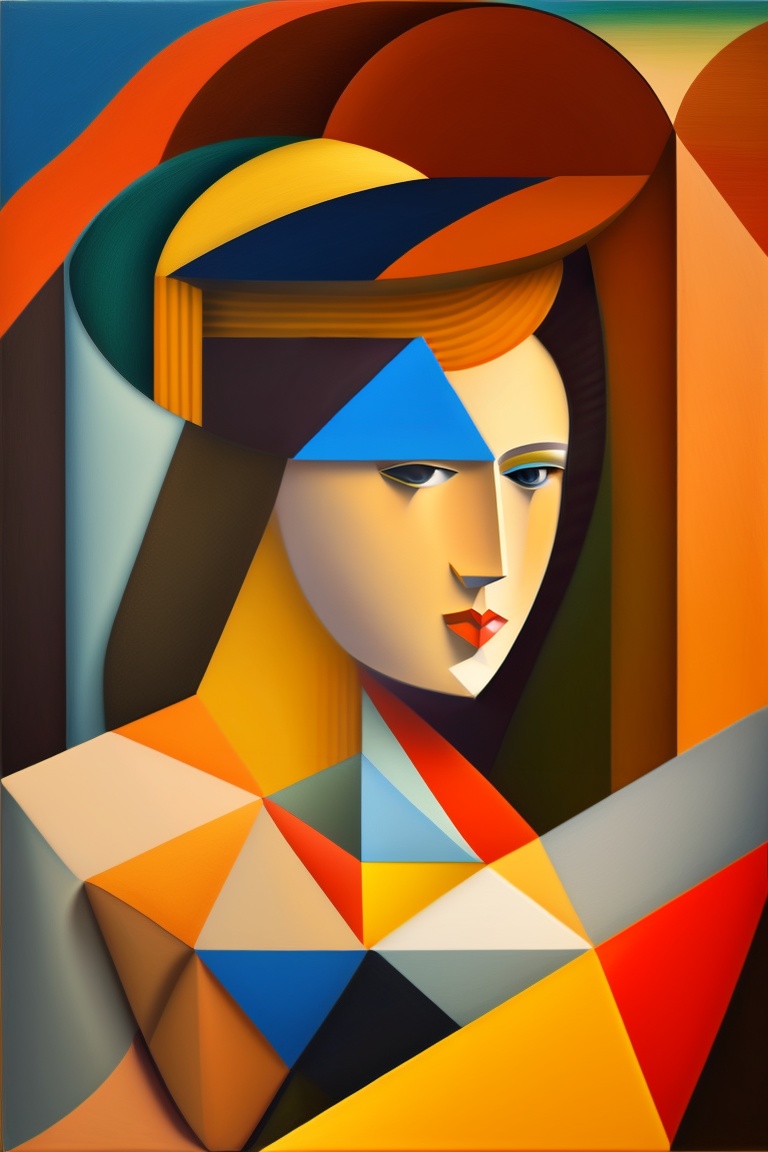 Lexica - A girl, cubism-naive,