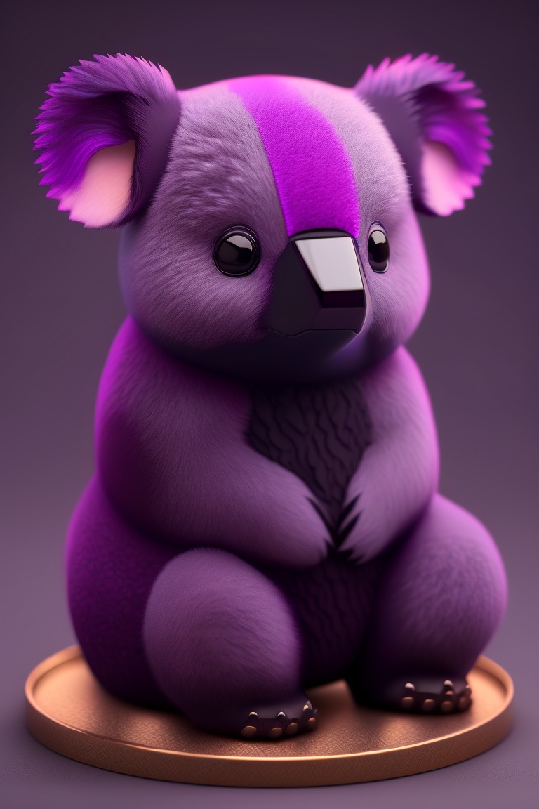 Lexica - Amethyst koala, with amethyst ore
