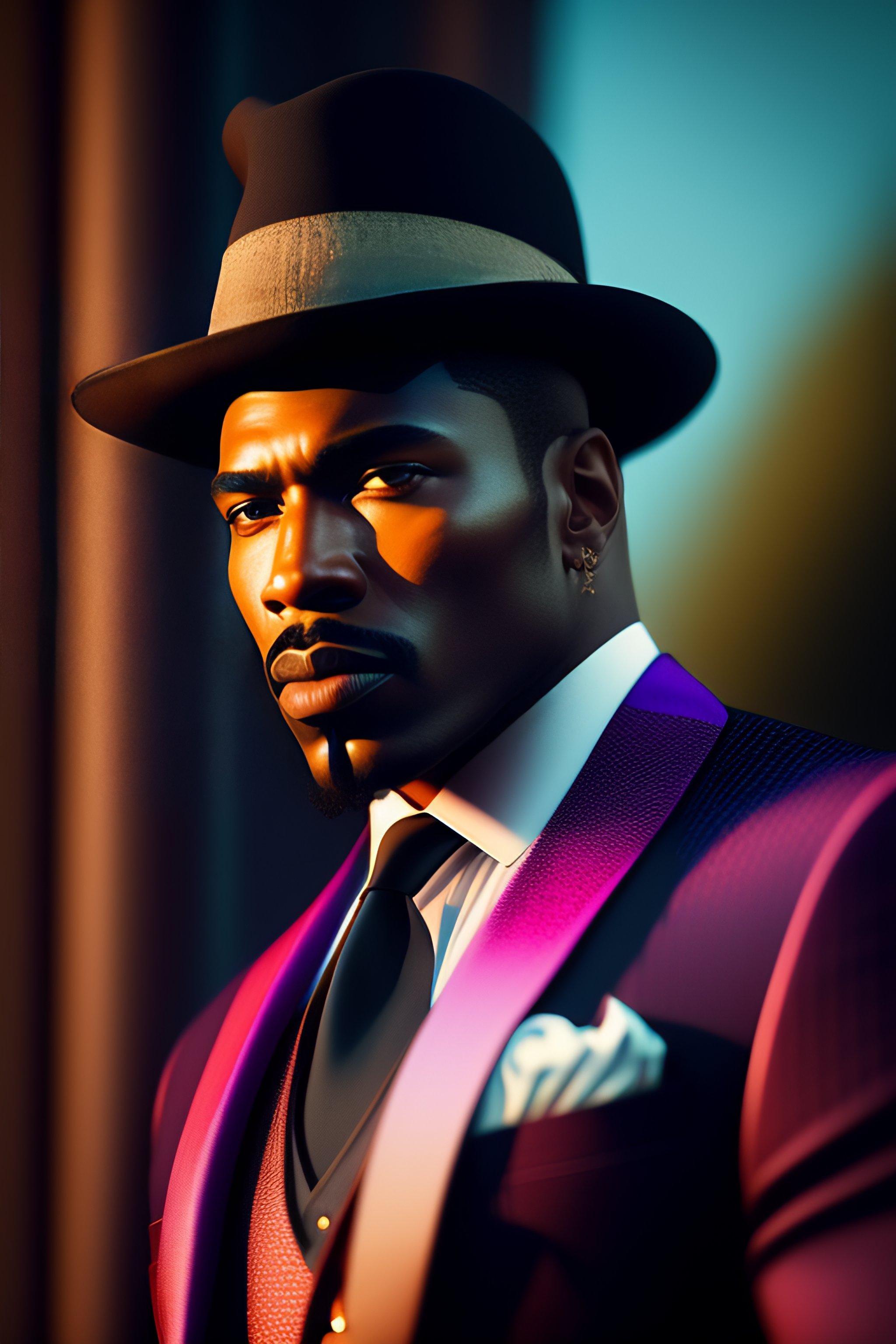 Lexica - 3d render, a gangster, with an aggressive face, with a cigar ...