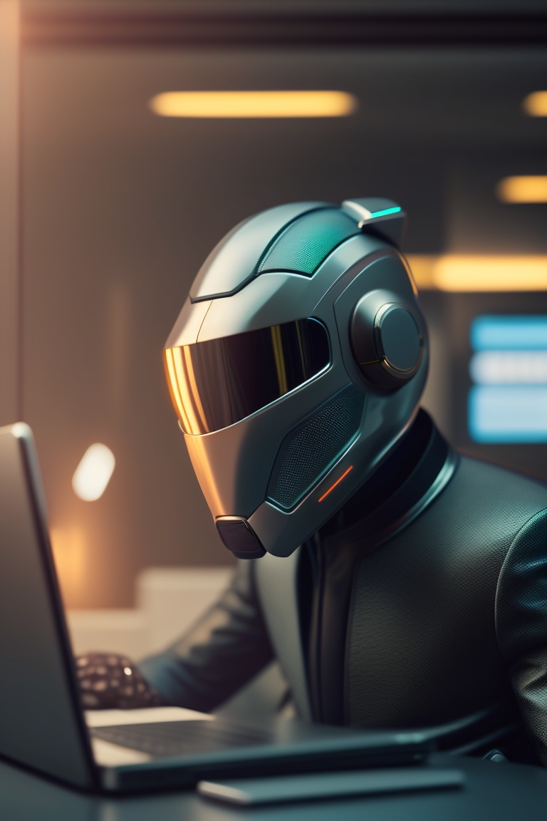 Lexica - Cybernetic mask made out of glass,seated and working in an big ...