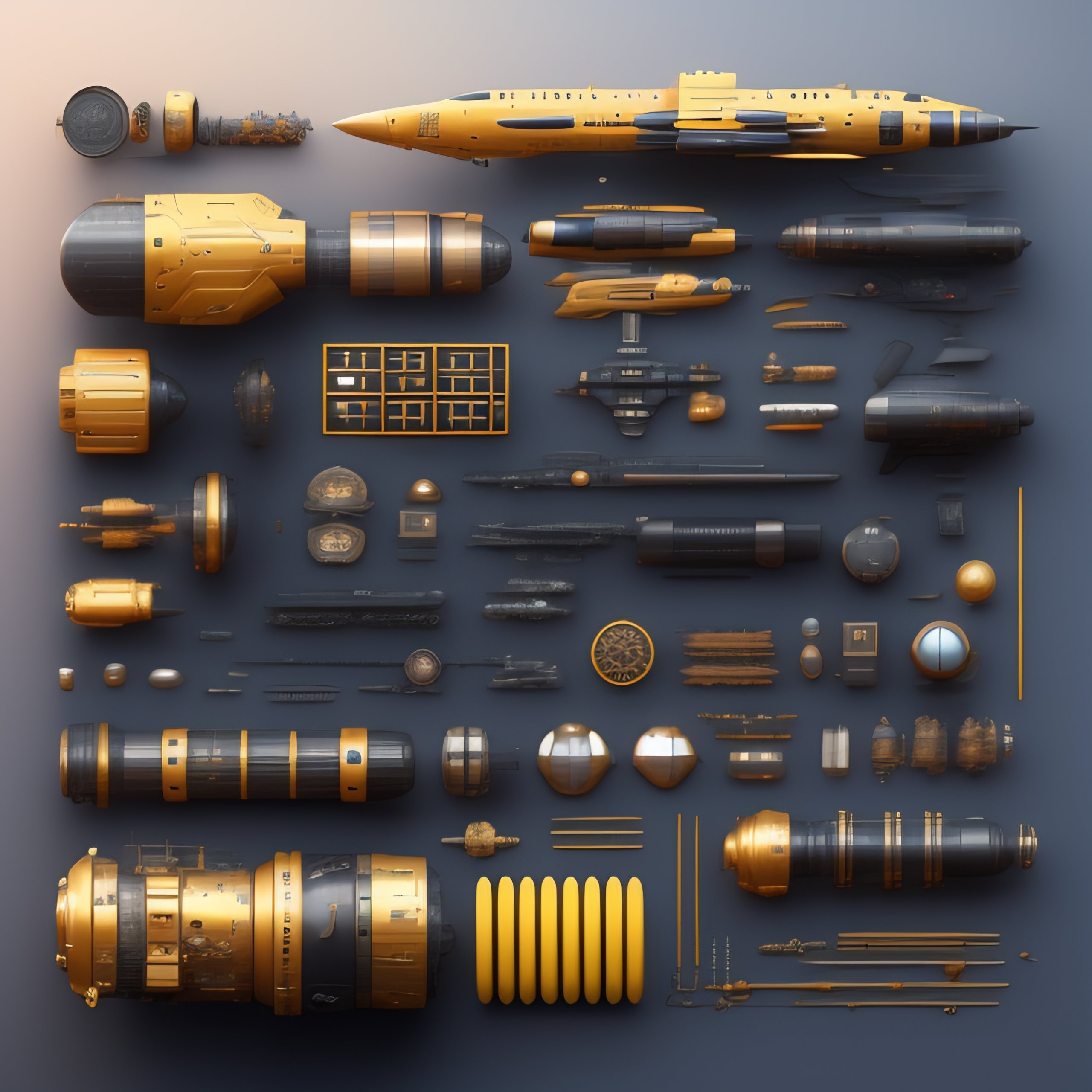 Lexica - Futuristic magical devices, Costumes and props, Knolling ...