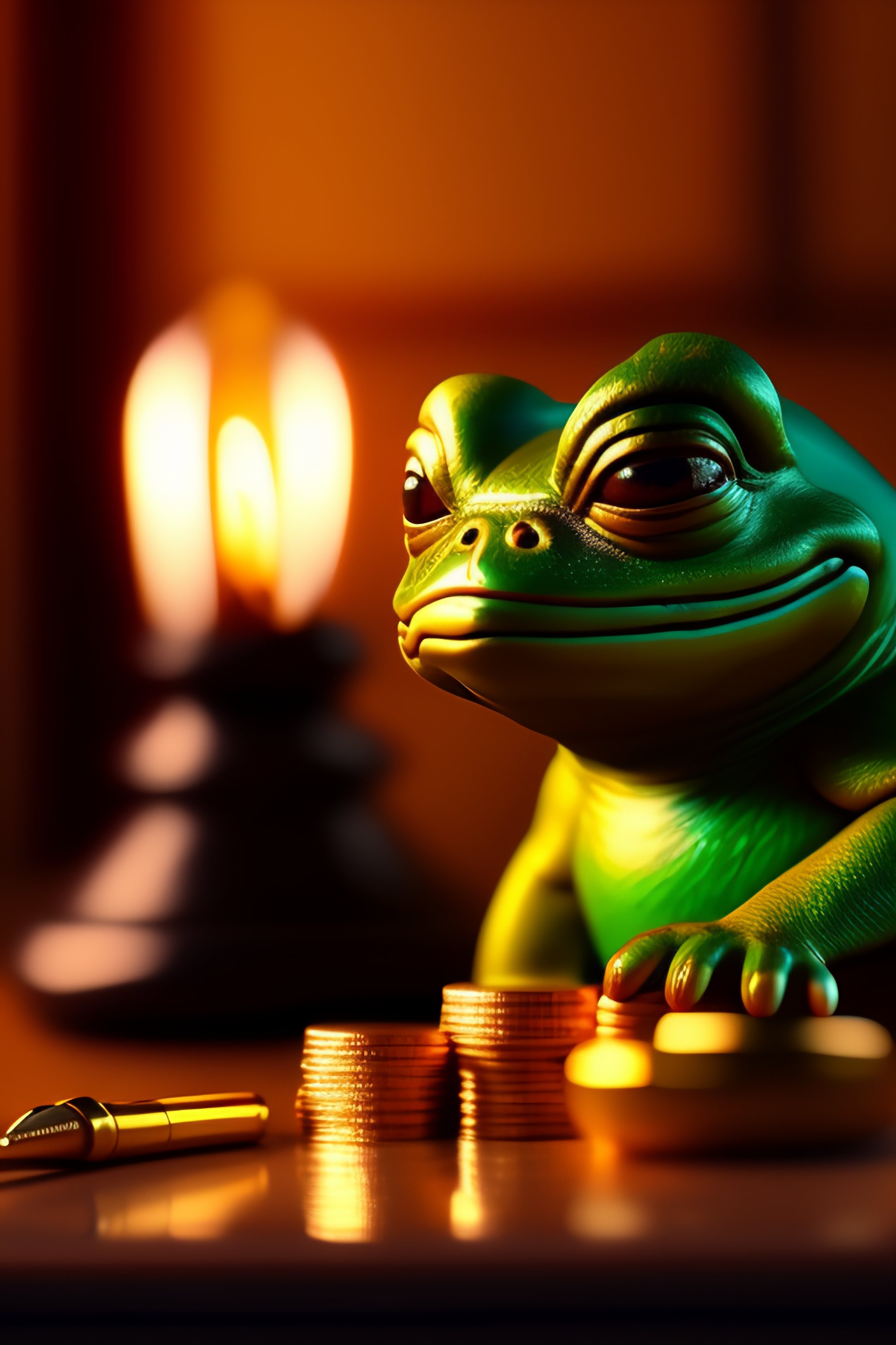 Lexica - An exhausted pepe the frog commiting tax fraud, paperwork ...