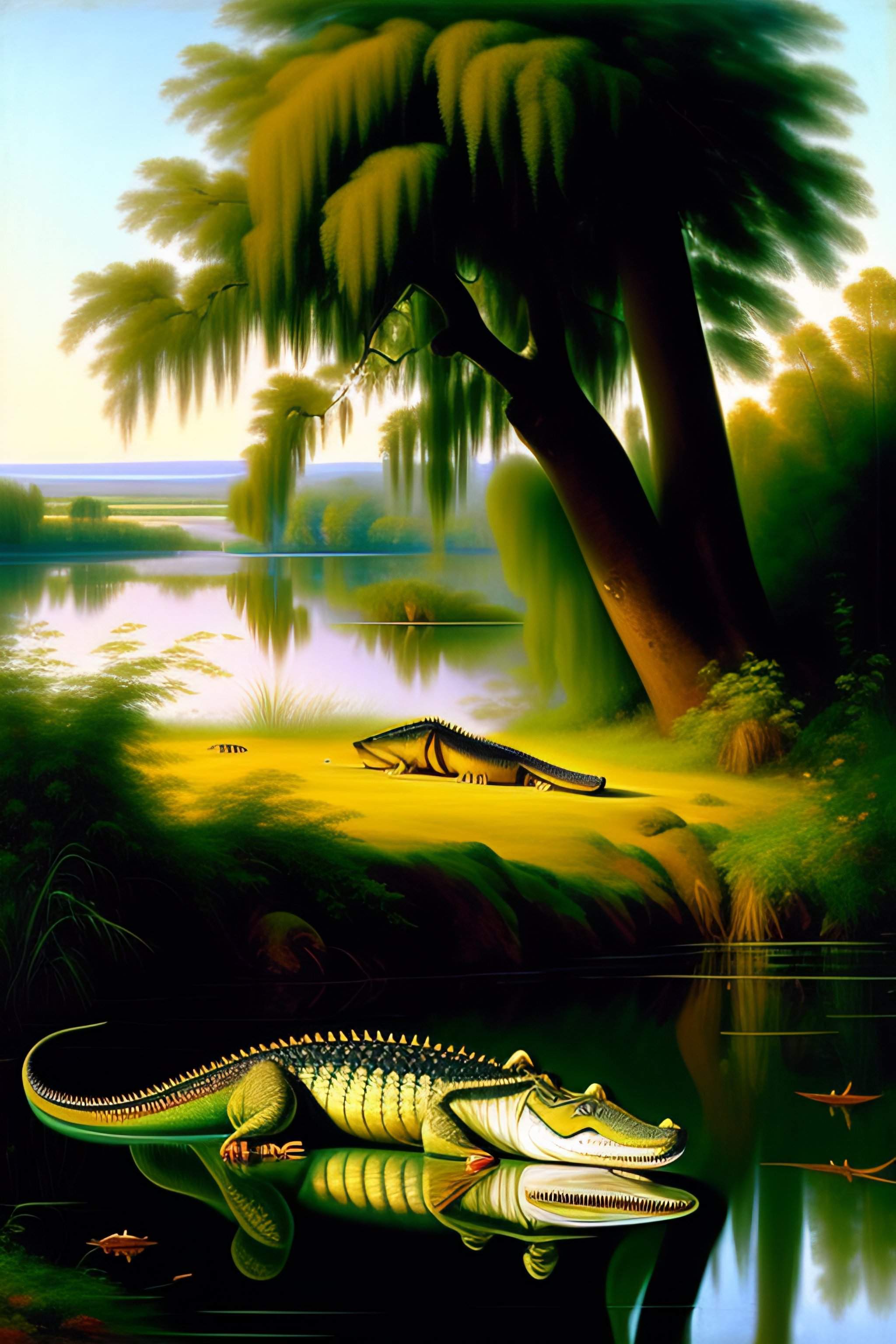 Lexica - Artwork painting of alligators by eugene von guerard, ivan ...