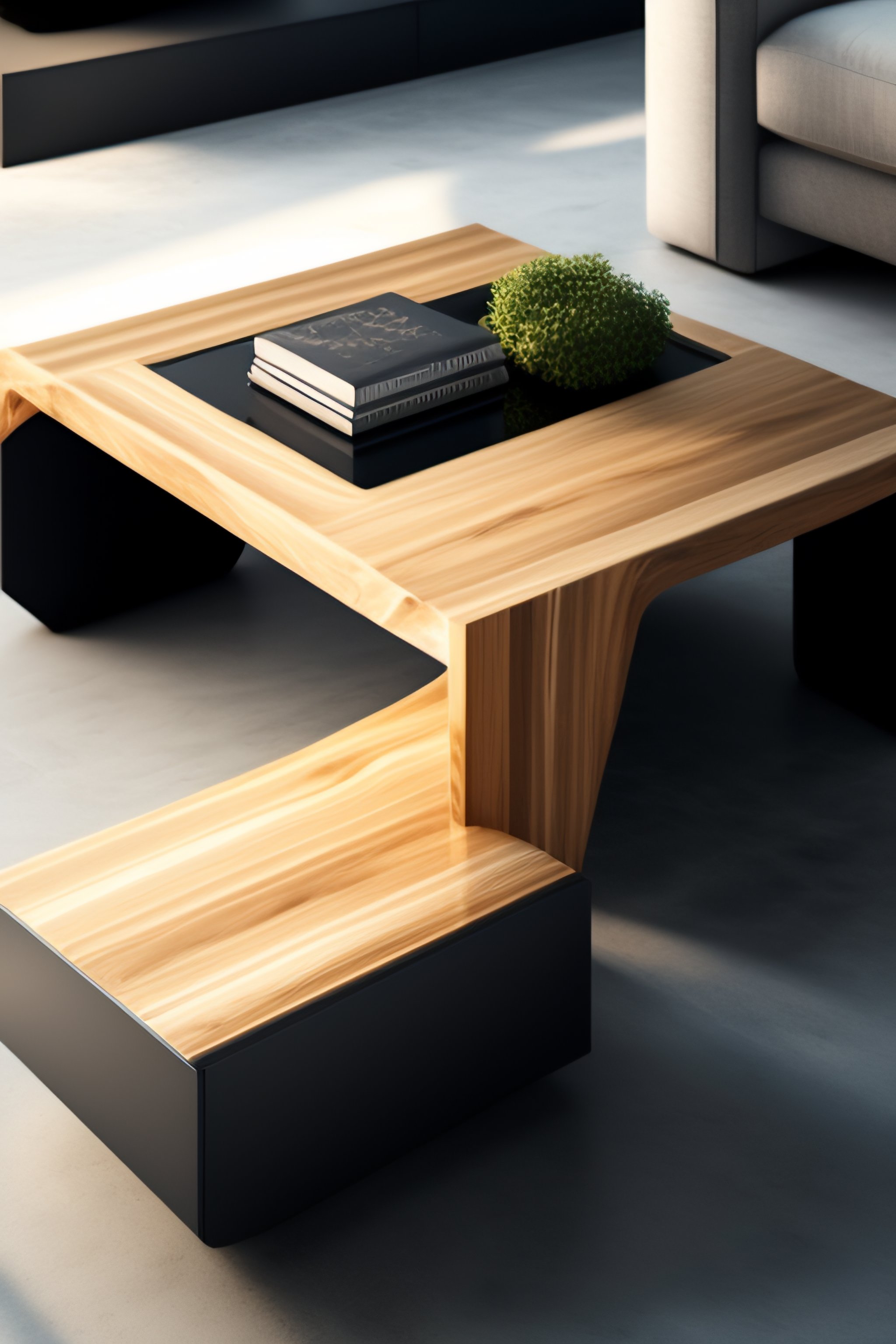 Lexica - Modern coffee table, concrete and wood, interior design ...