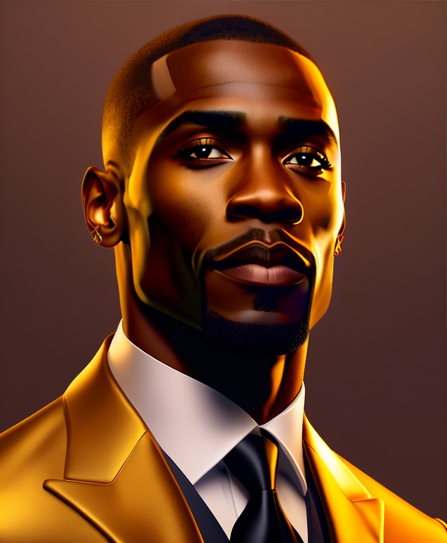 Lexica - A man with black skin, gold eyes, looking at camera, lovesick ...