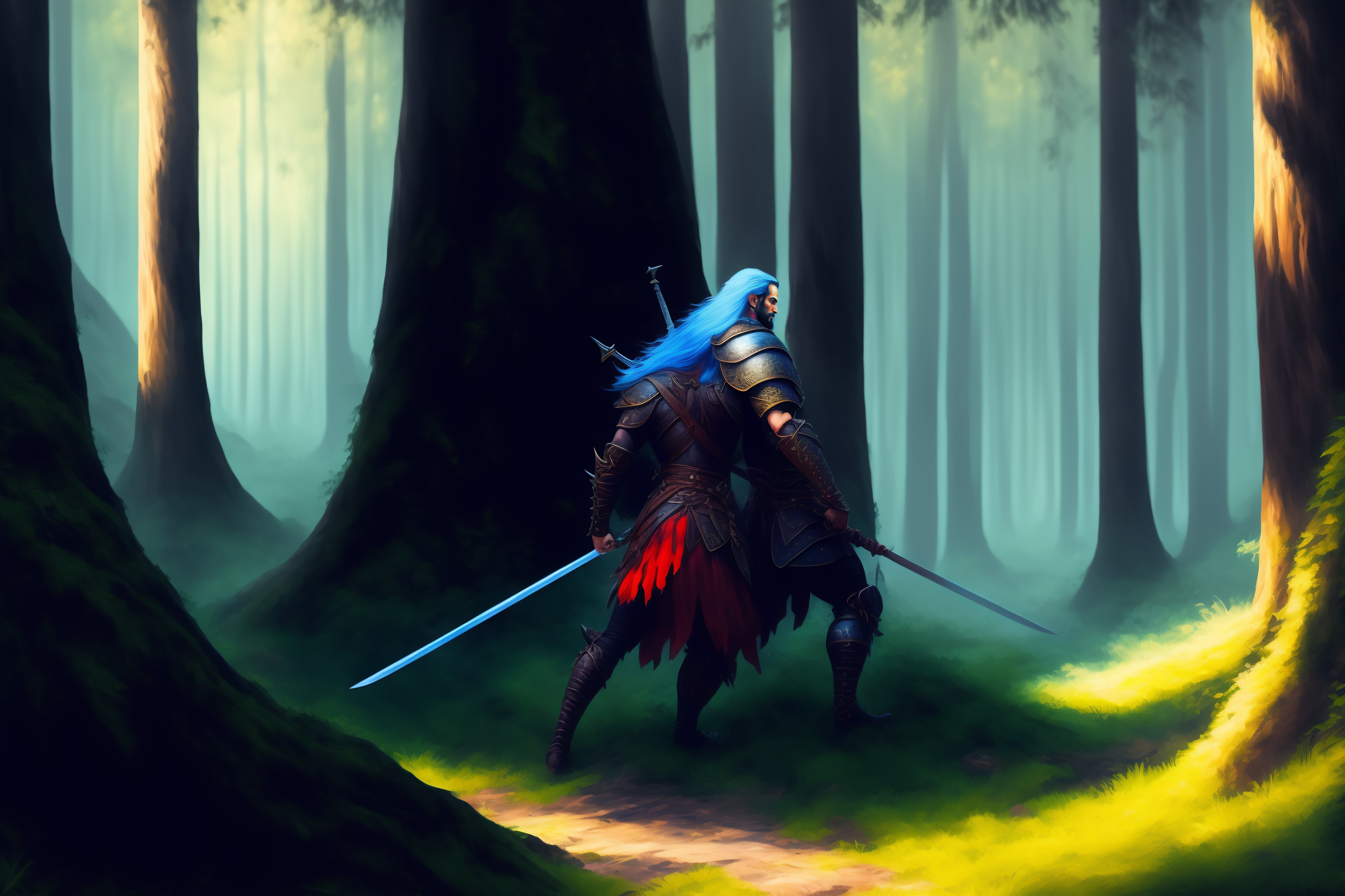 Lexica - Concept art digital painting of two warrior fighting in the ...