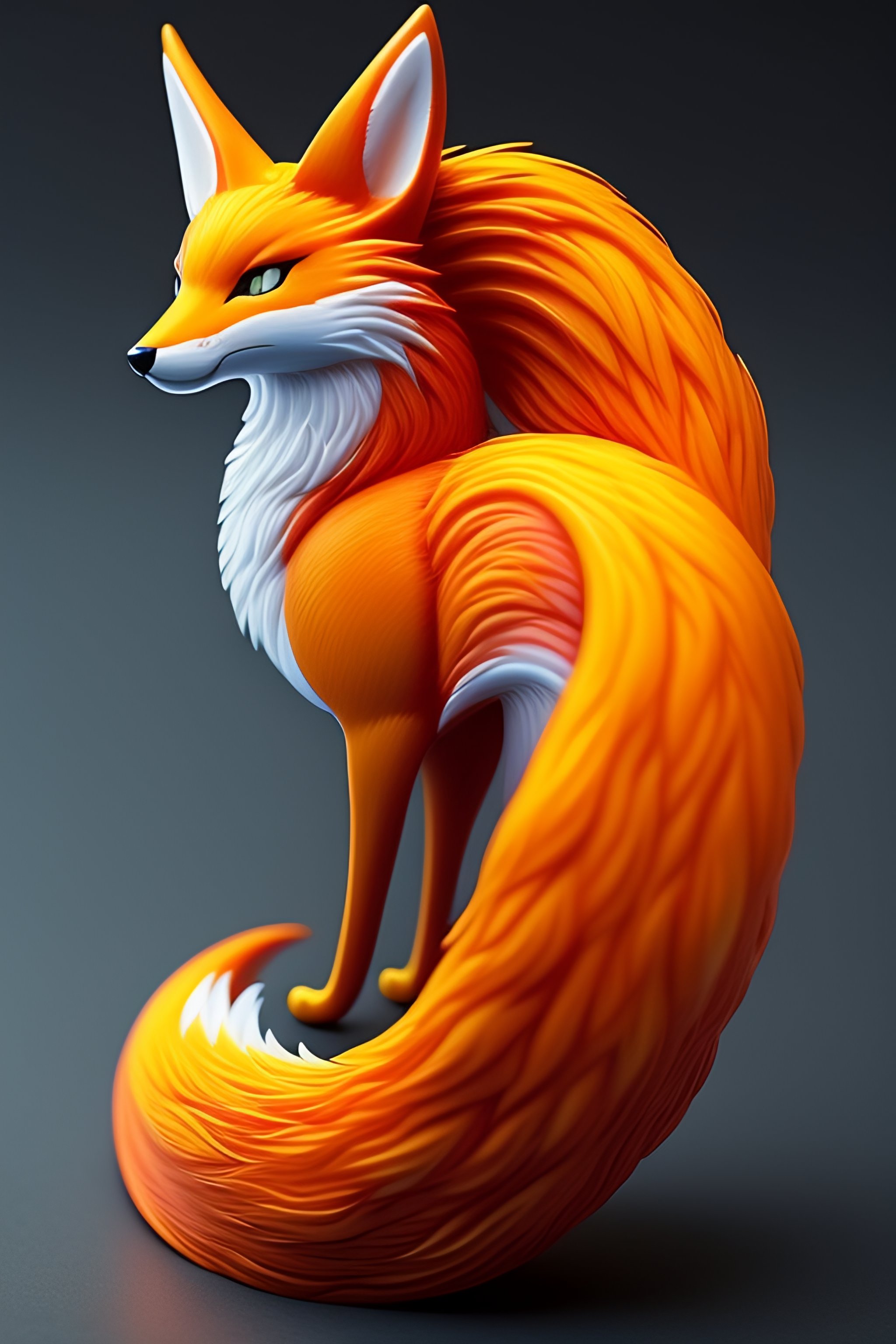 Lexica - Nine-tailed fox in the style of a pokemon