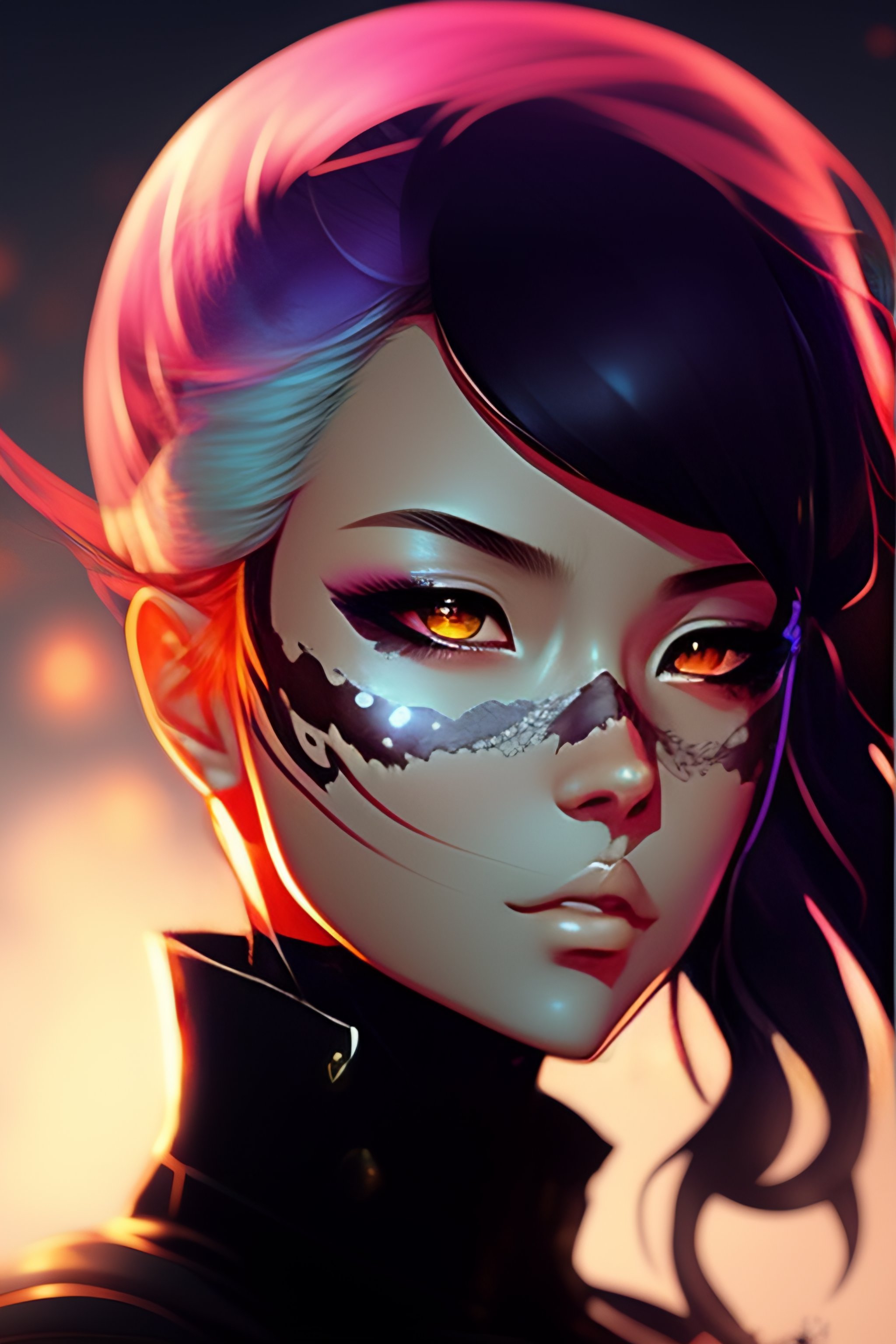 Lexica - Create an anime portrait of a skull with the face of jholoc001 ...