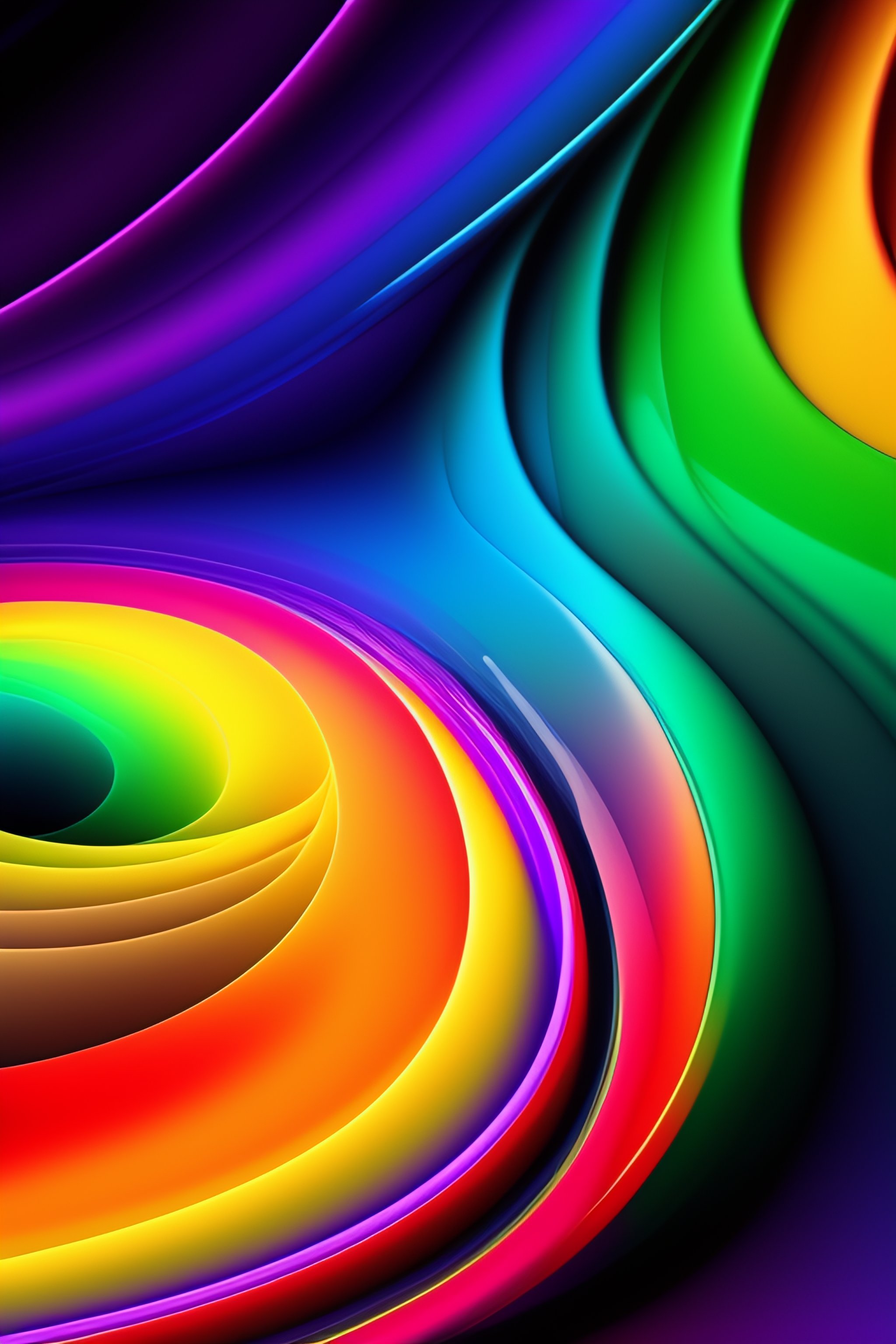 Lexica - Rainbow swirl landscape abstract art