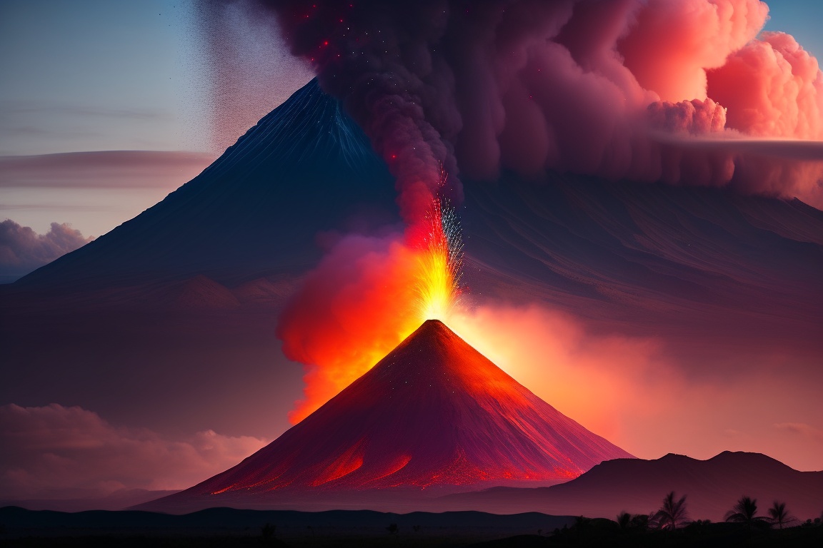 Lexica - Mayon volcano erupting, man standing watching the scenery ...