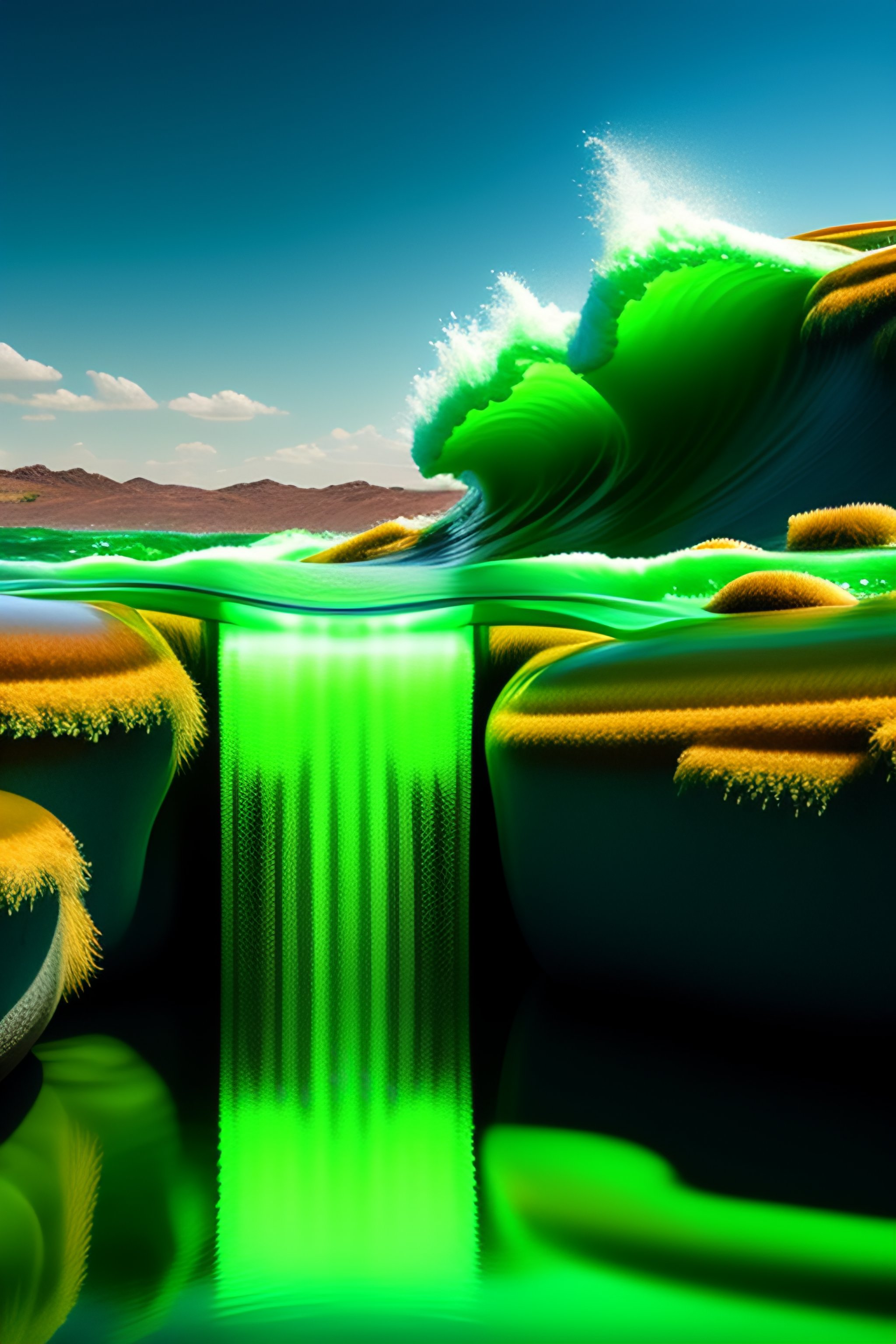 Lexica - Jerome Powell swimming in green slime river