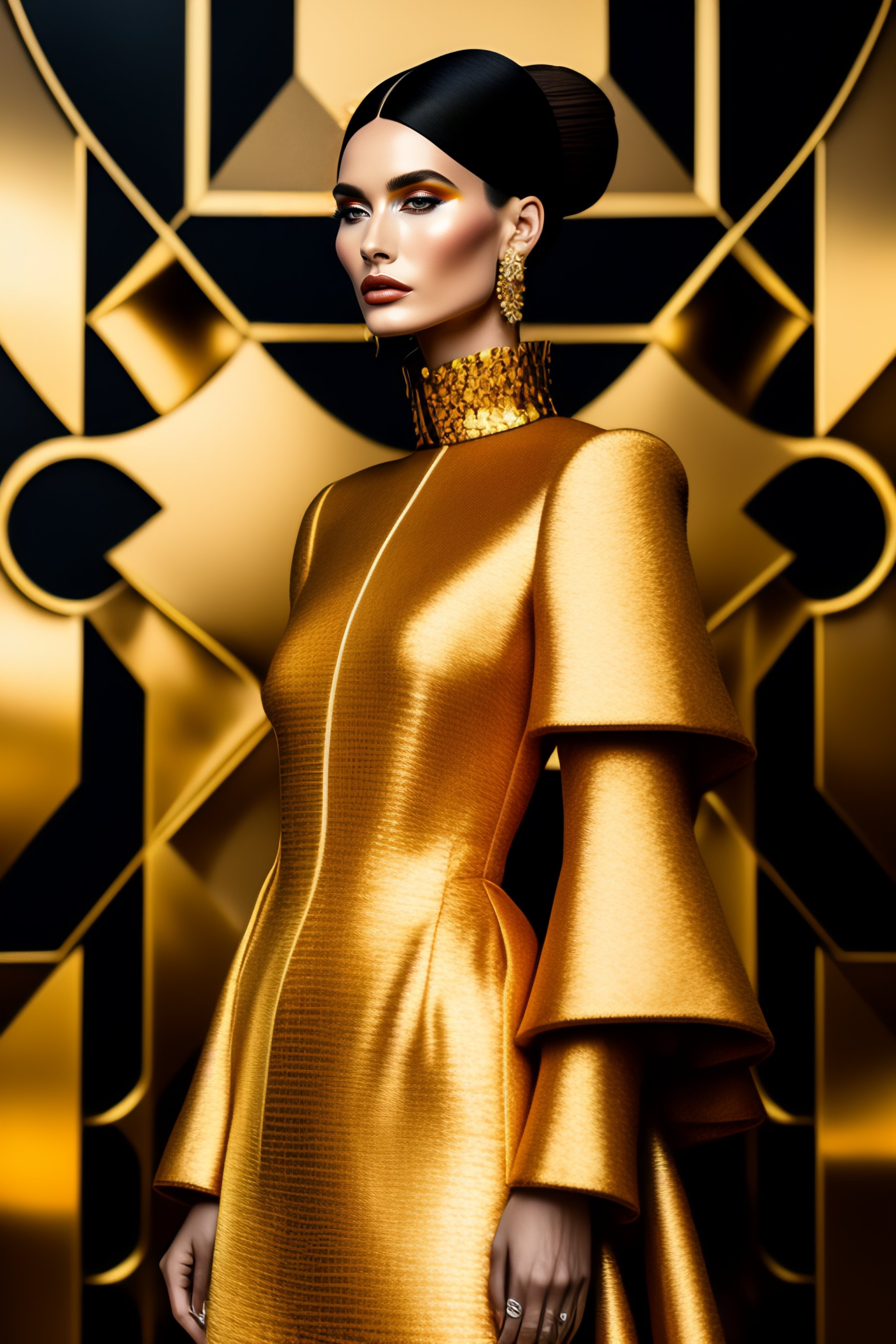 Lexica - Haute Couture Fashion Model in the style of Gustav Klimt ...