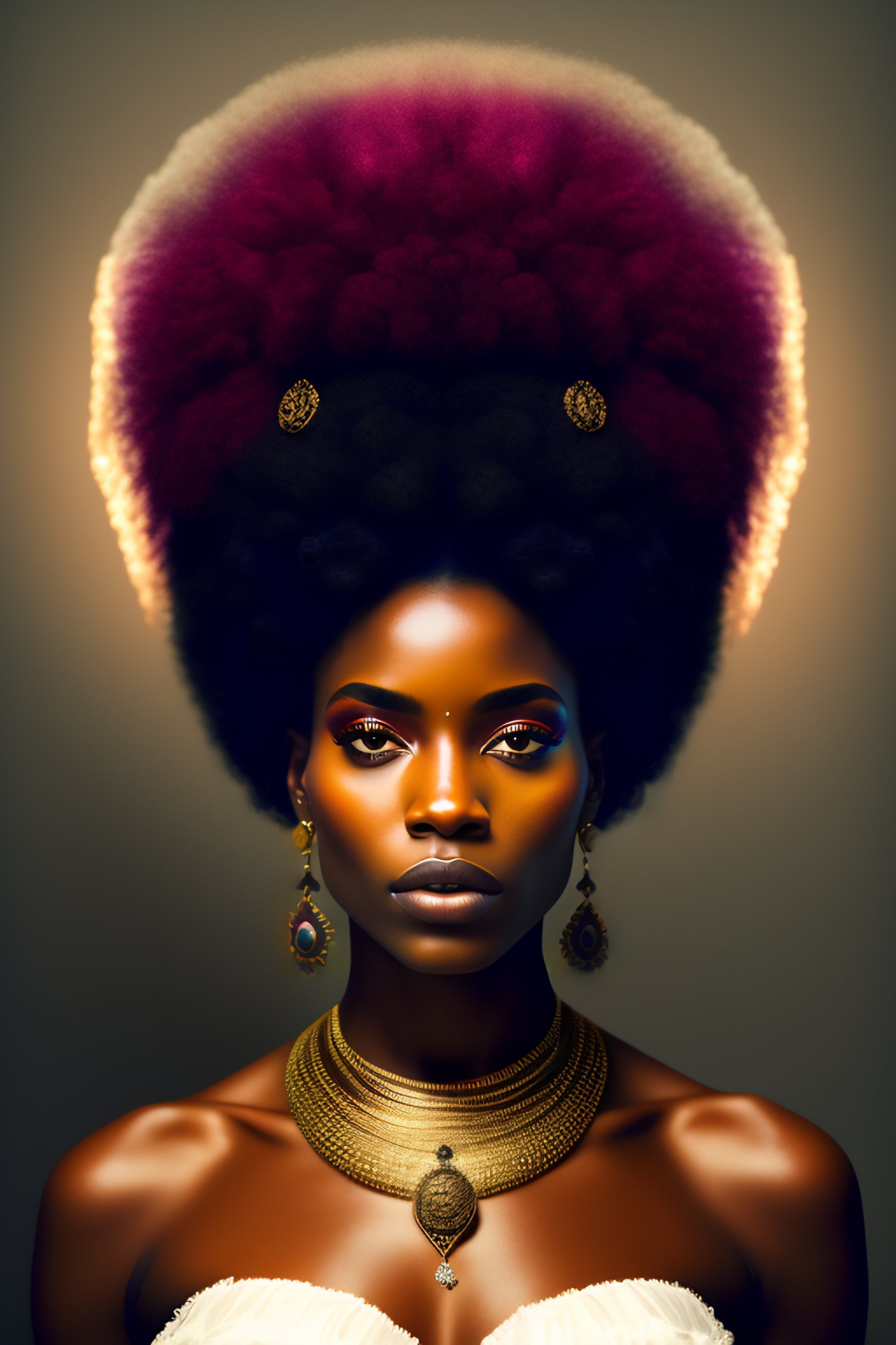 Lexica - Afro american queen with 3 eyes, hd 4k,paint like Rembrant,