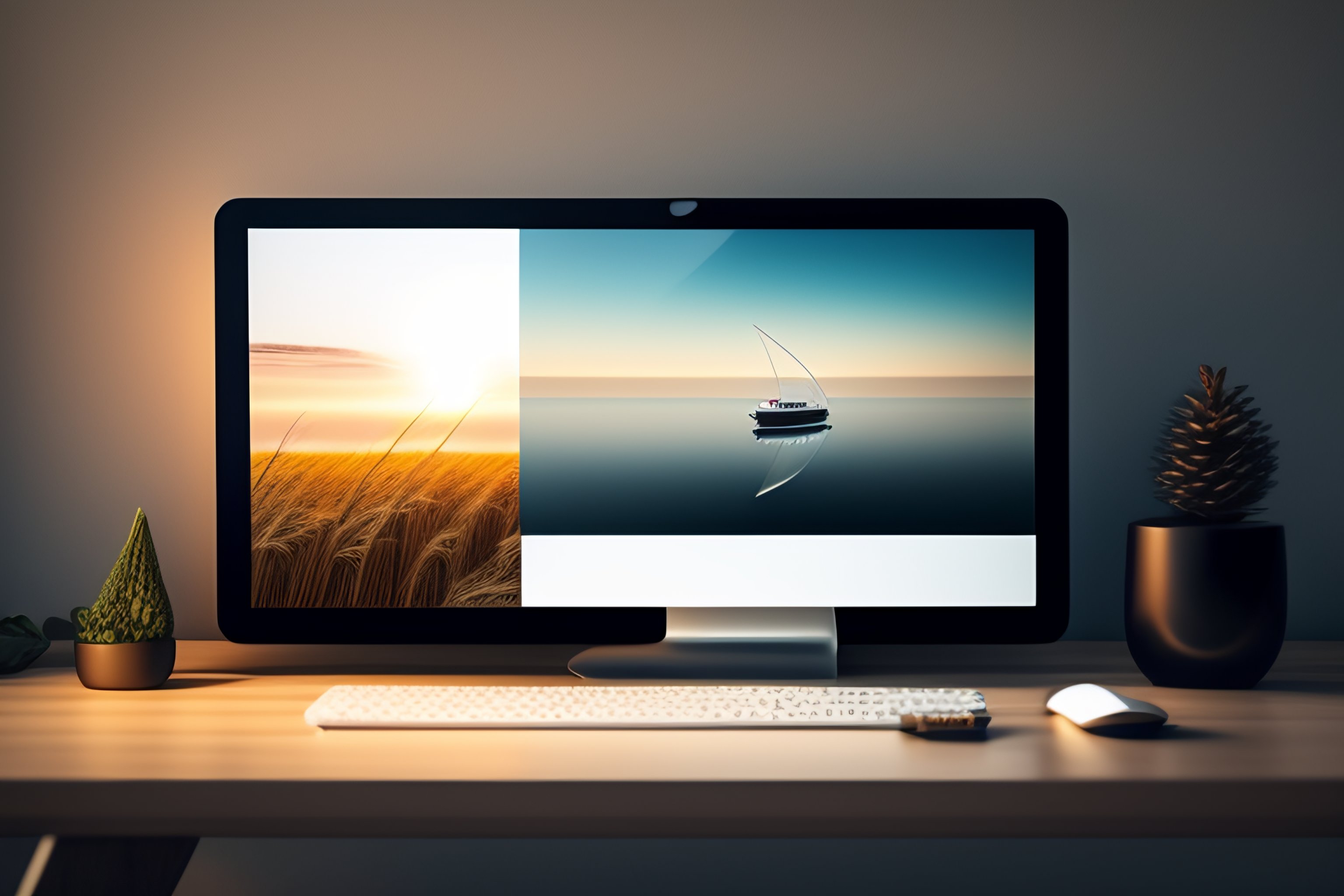 Lexica - Creative frame , computer screen , phone right next to it