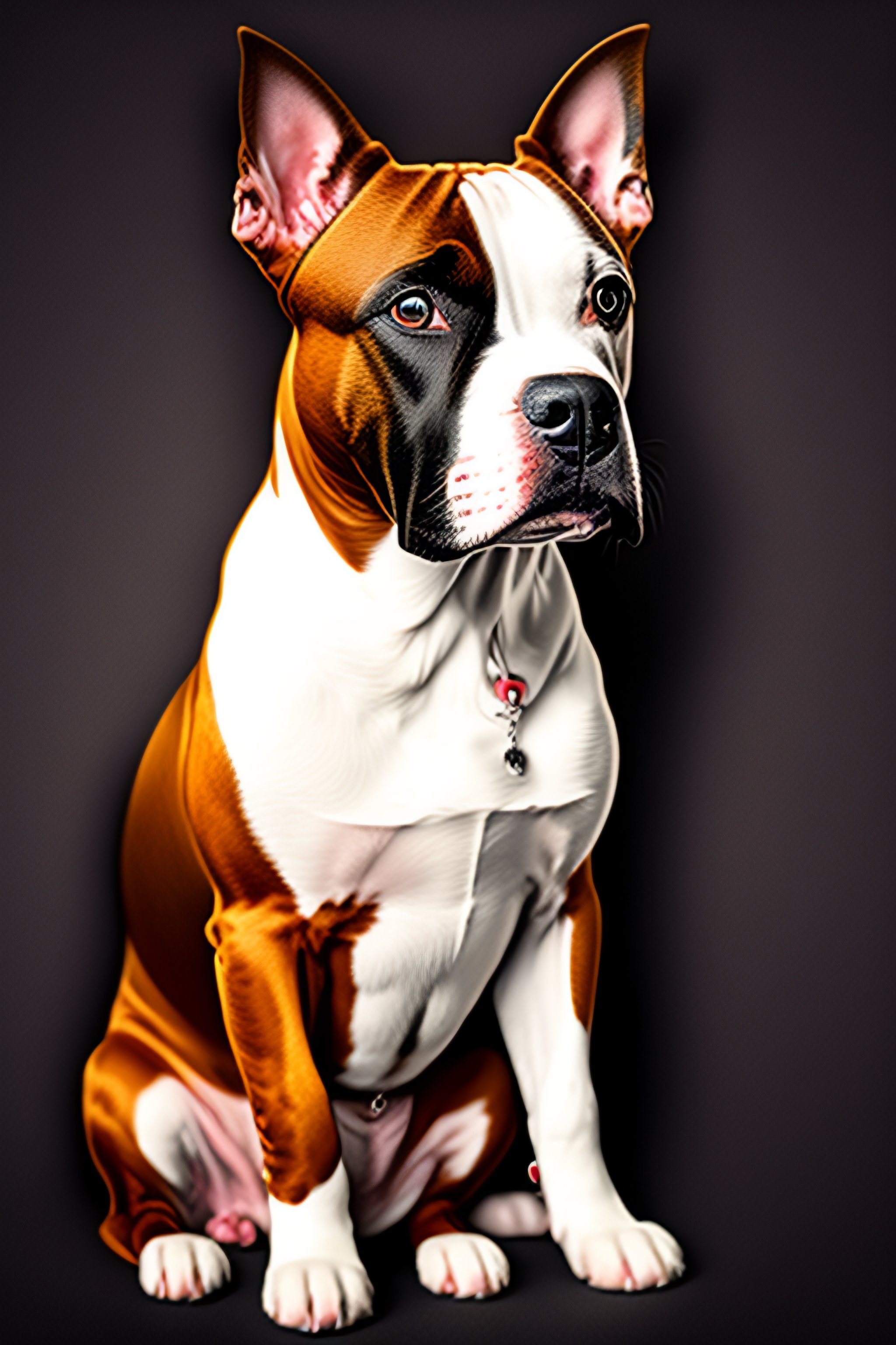 Lexica - American staffordshire terrier, white-red, photo, buffy keychain