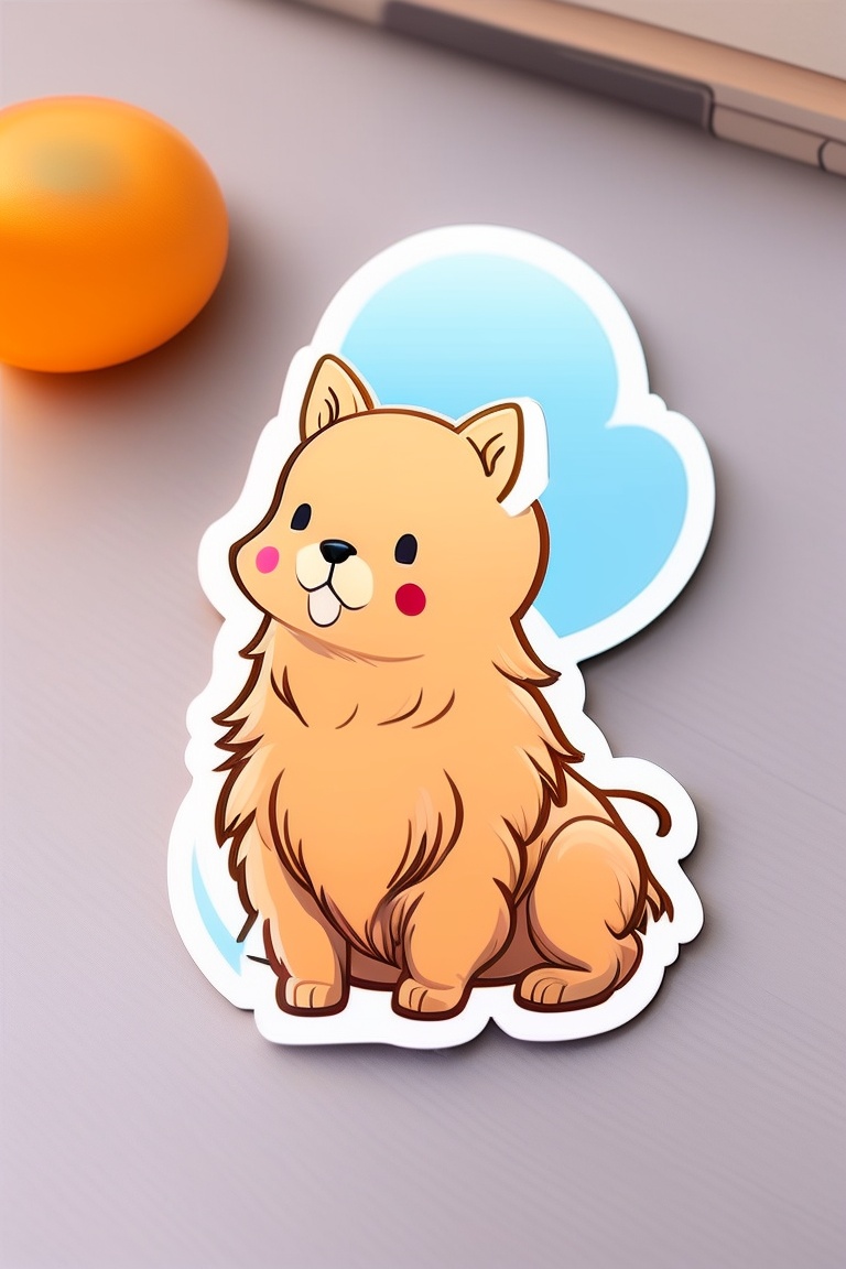 Lexica - Cute anime dog sticker, anime style, solid backgound color