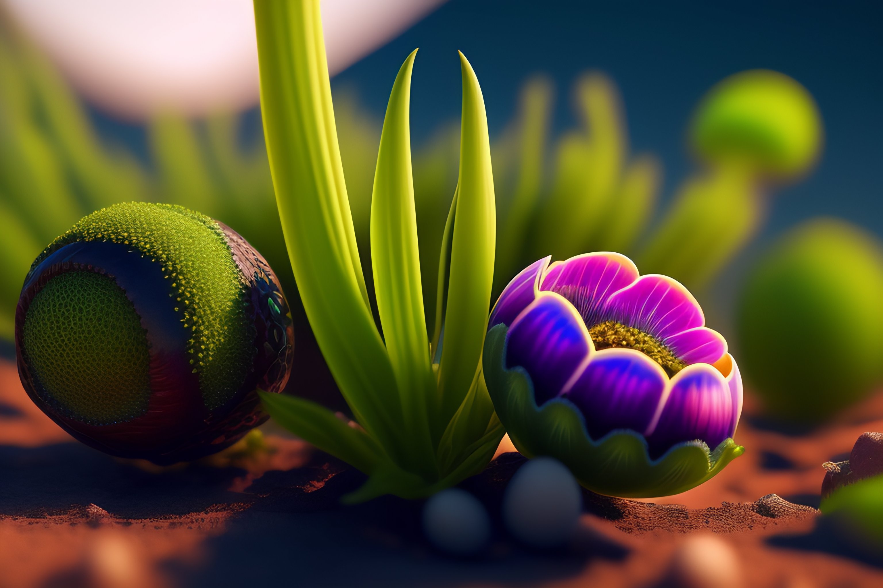 Lexica - Many different strange vegetable flowers plants with sharp ...