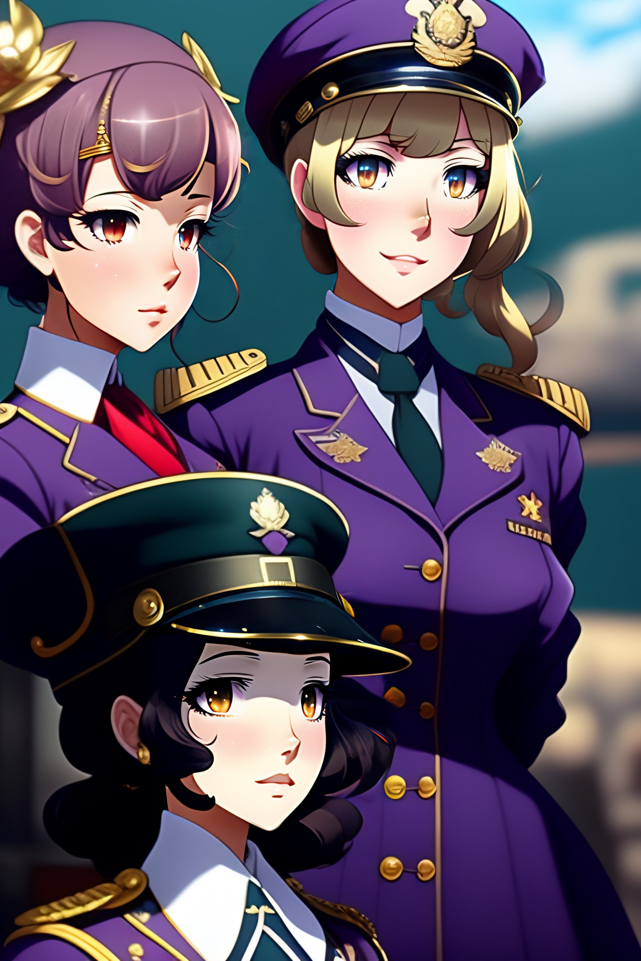 Lexica - One military officer girl; anime style; vintage 50's; world ...