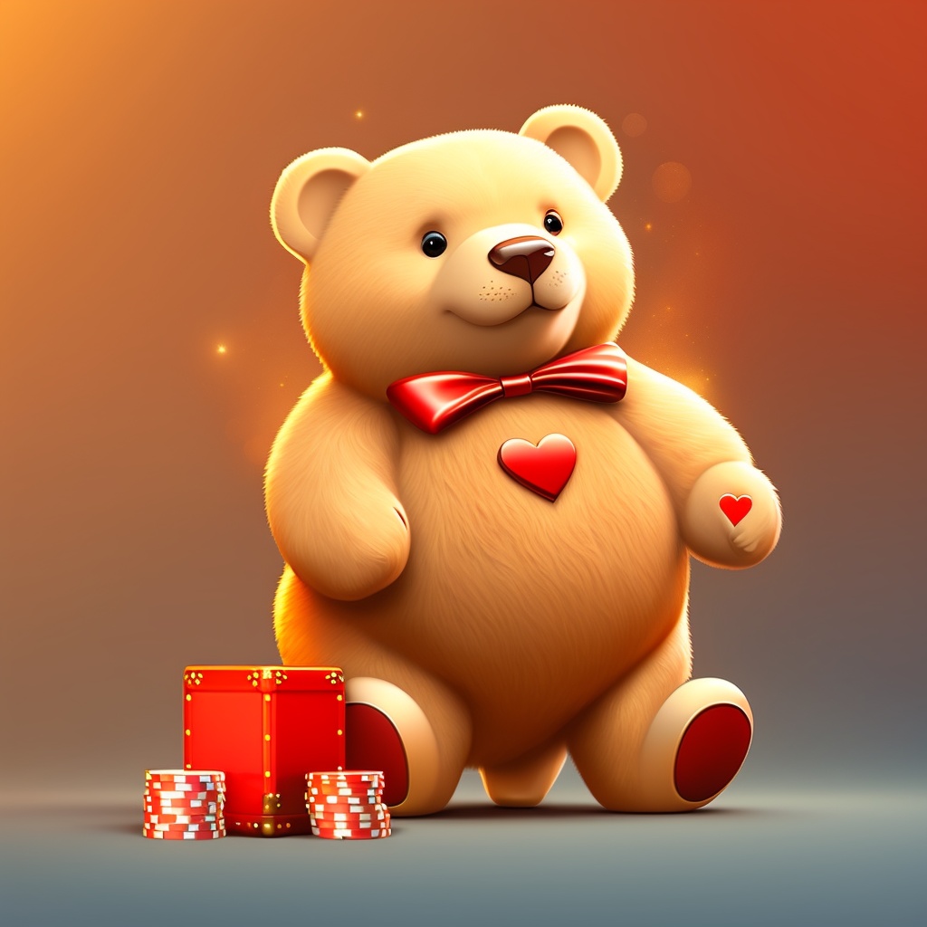 Lexica - Teddy bear, cream color, magic, fullhd, 2k, casino, real, red ...