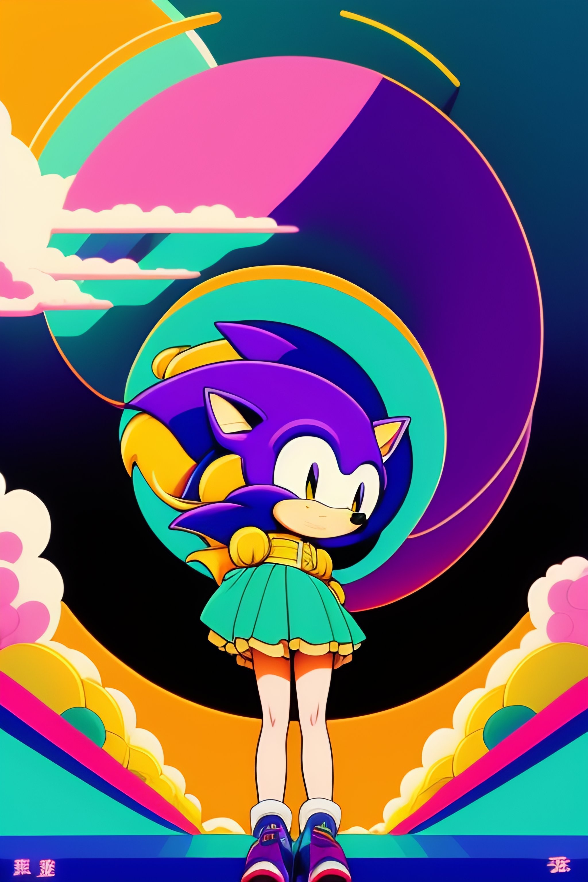 Lexica - Sonic chiho aoshima artwork, Style of 90's vintage anime ...