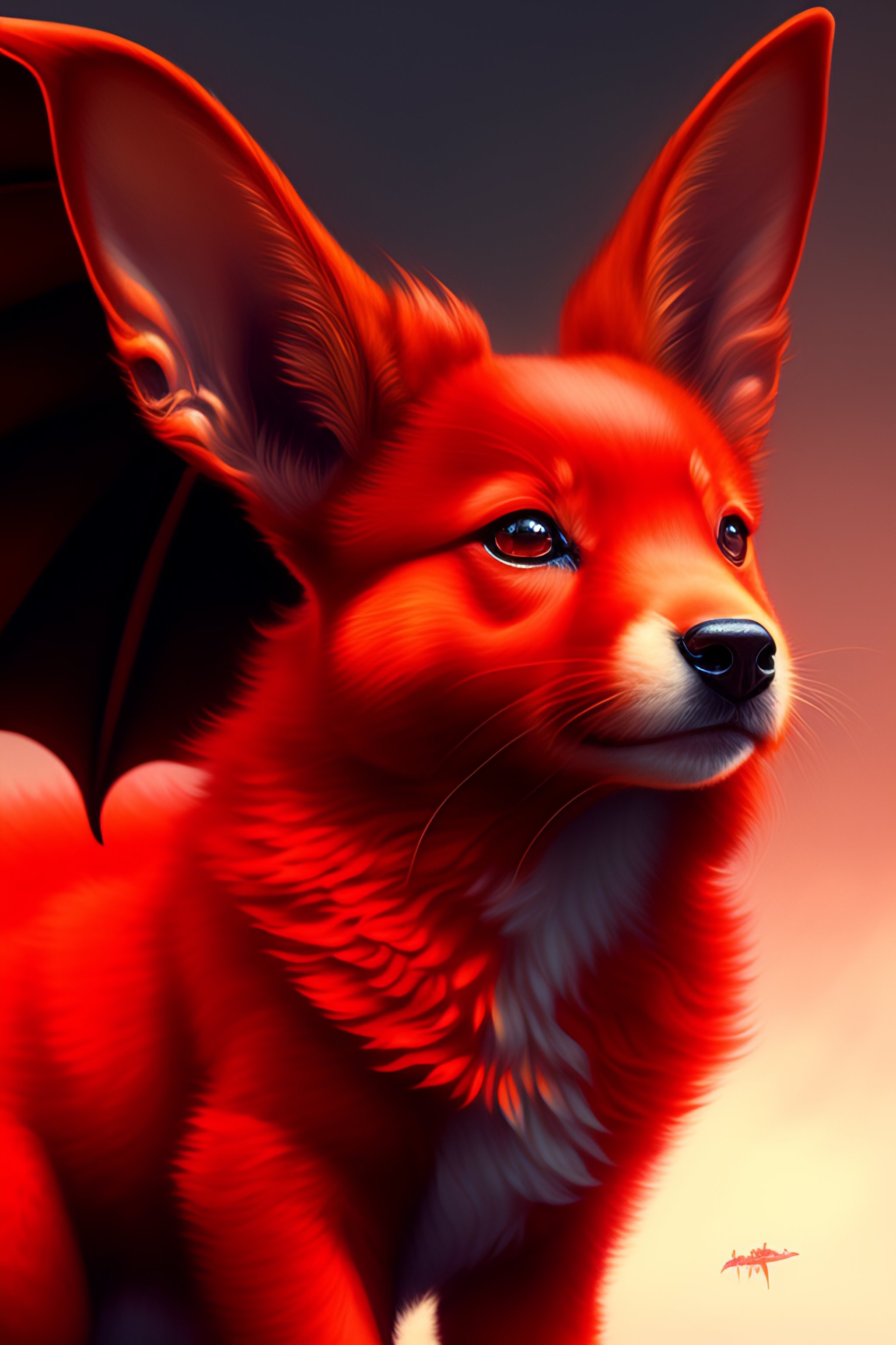 Lexica - Cute, fluffy, draconian small red beast, intricate, elegant ...
