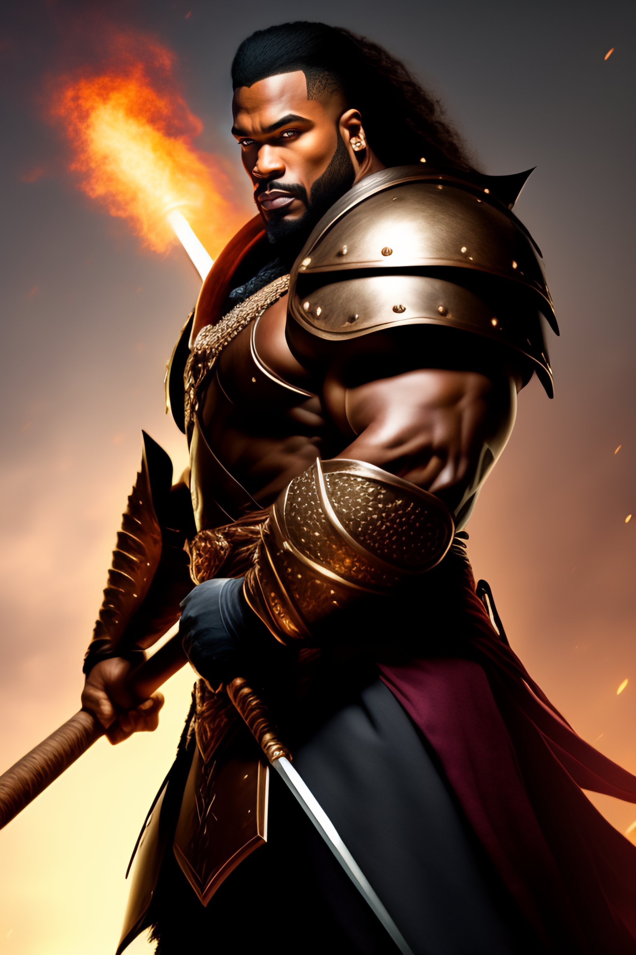 Lexica - Full body portrait, front facing, man, savage, muscular body ...