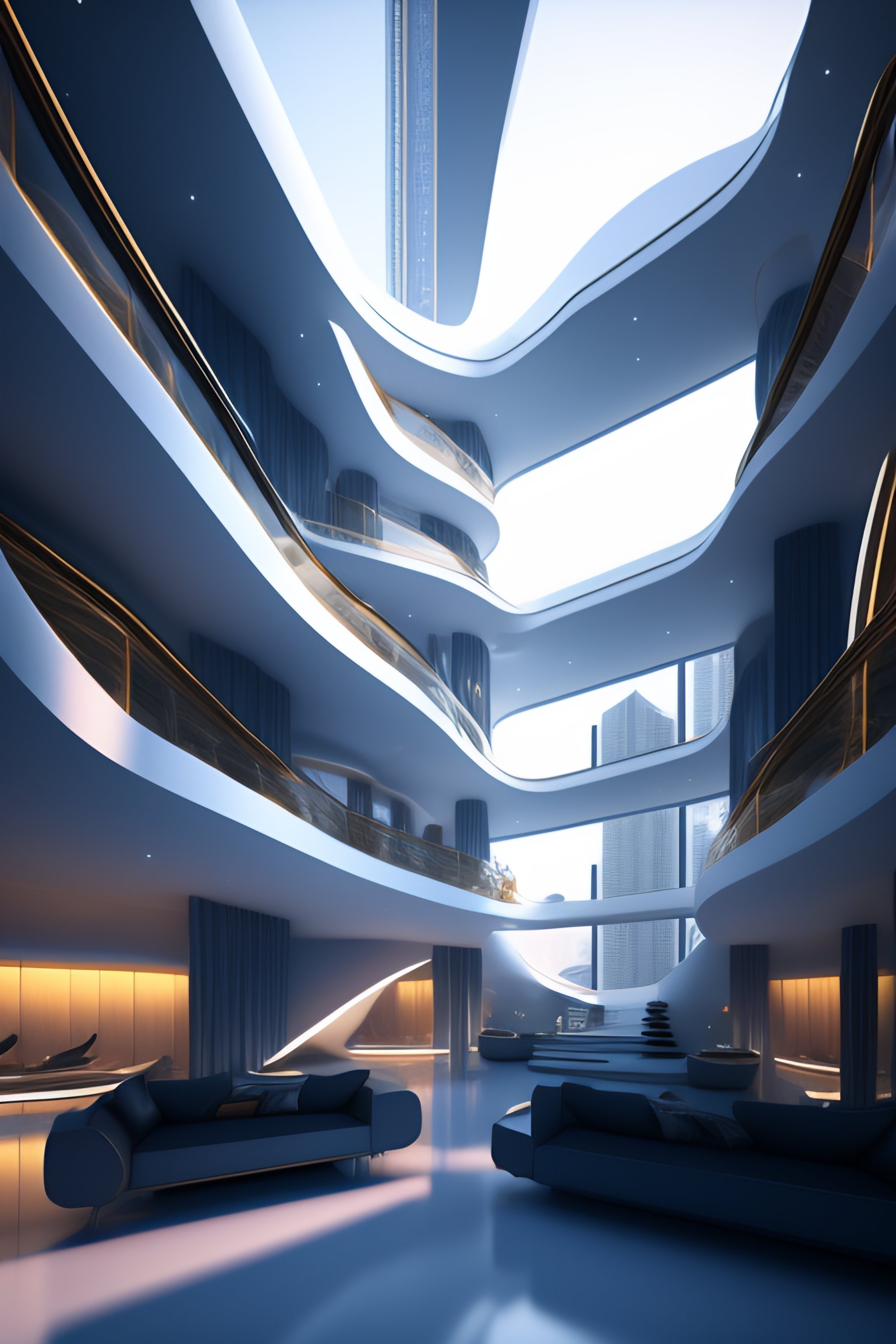 Lexica - Avatar city, interior, zaha hadid, render, 8k, 3ds max ...