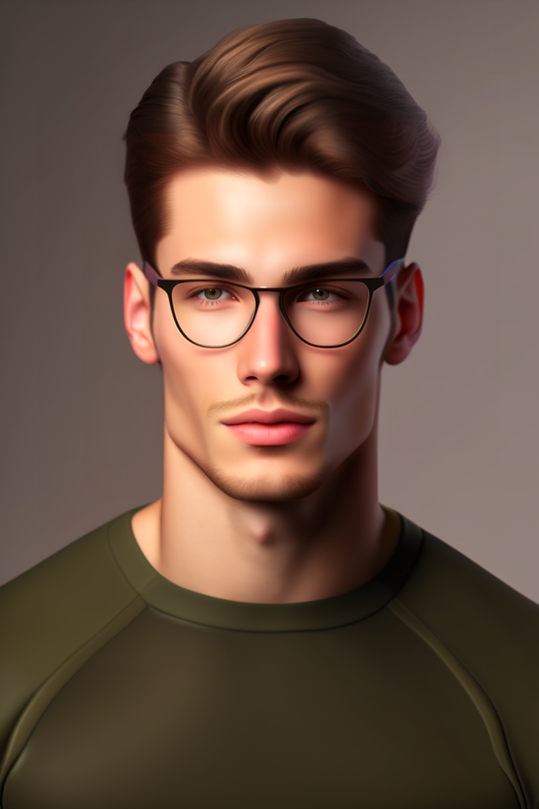 Lexica - Young 23 age releted handsome man, looking in front view