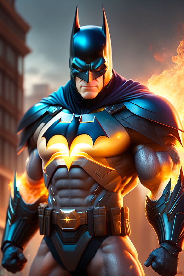 Lexica - Mutant batman, full body, background with buildings falling ...