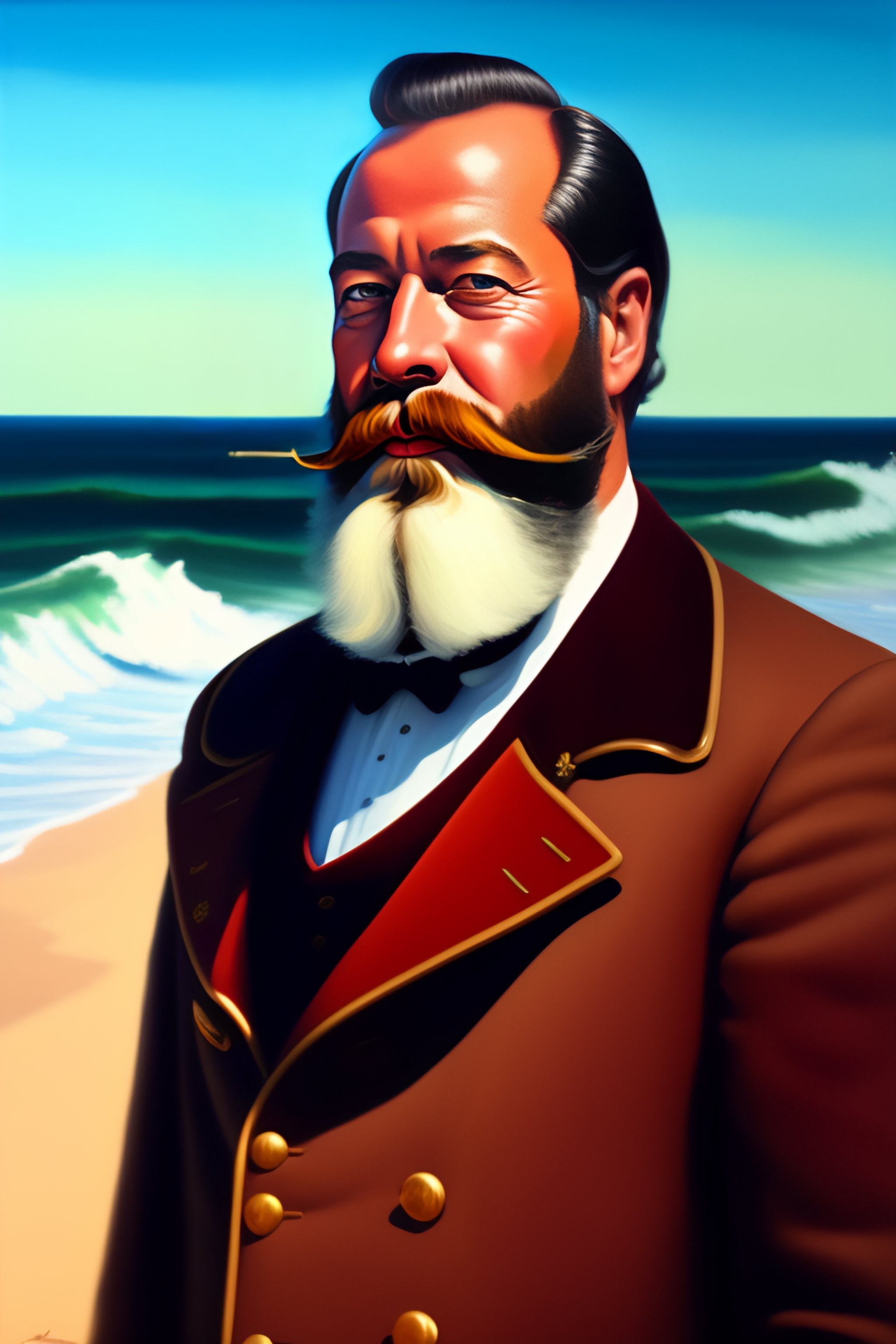 Lexica - Sea captain. rex harrison, trimmed beard, oil painting,