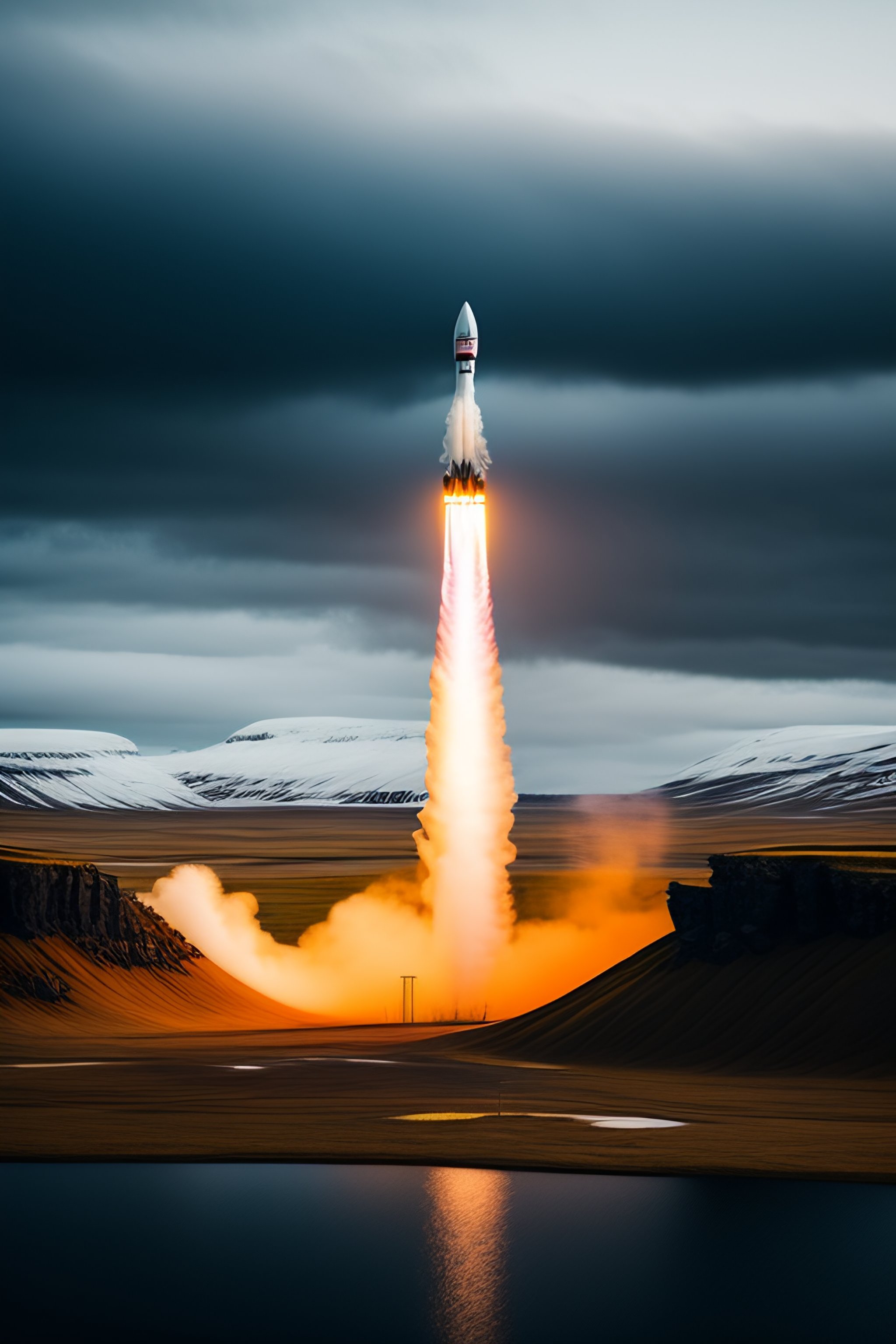 Lexica - A rocket about to launch in iceland