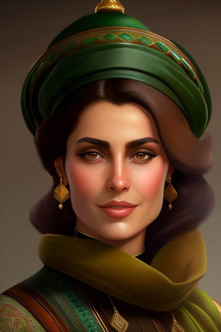 Lexica - An adult woman with a round face, full wheatish green skin, of ...
