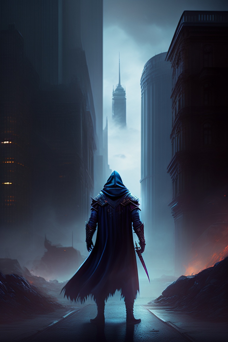 Lexica - A grim reaper like figure with a chiseled body standing with ...