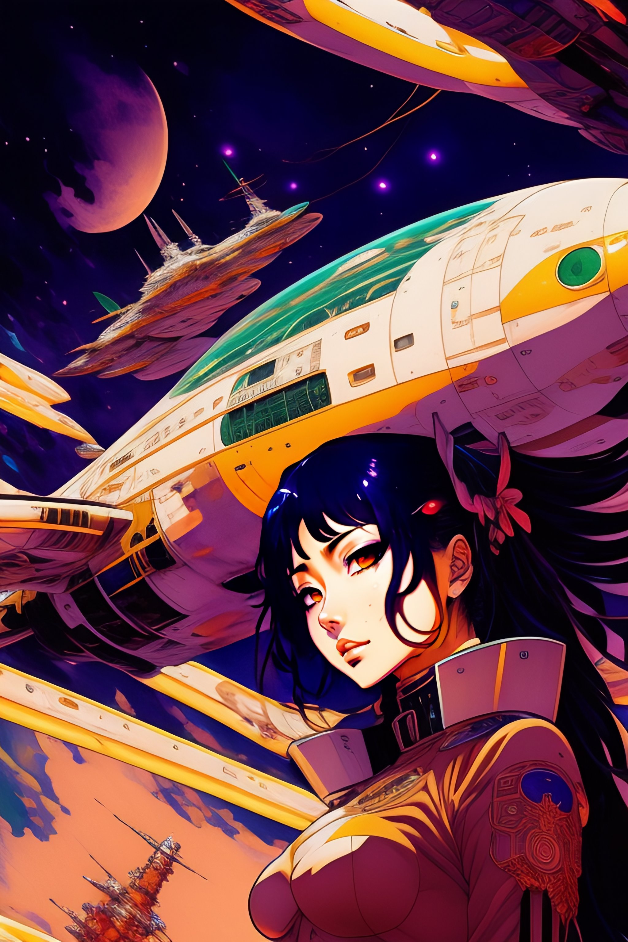 Lexica - Anime style. cluttered starship interior; by kaethe butcher ...