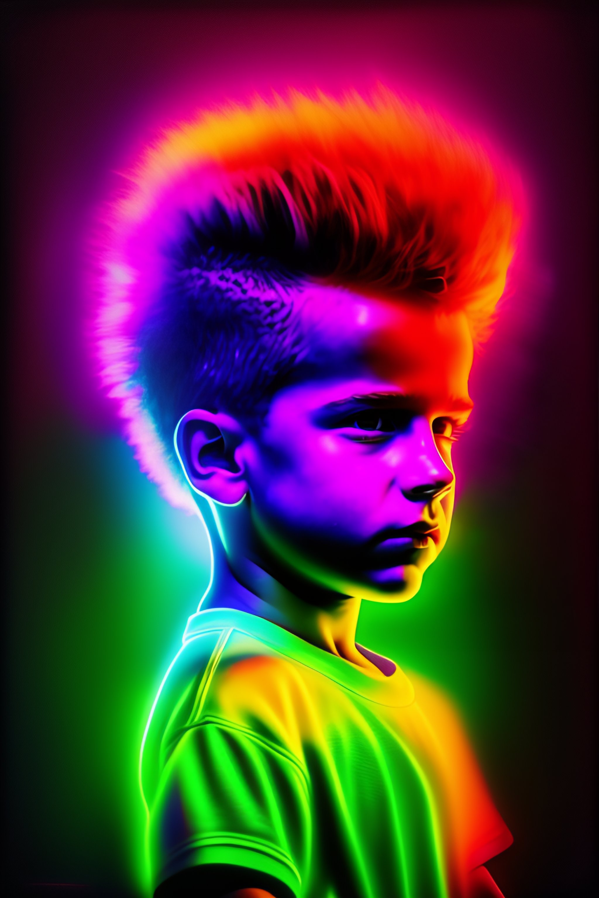 Lexica - Synthwave Portrait of Bart Simpson. Neon lights