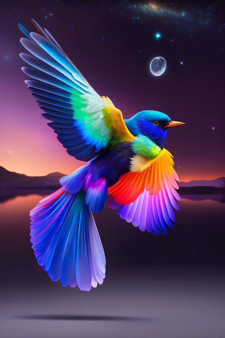 Lexica - An extraordinary bird with magical abilities with shimmering ...