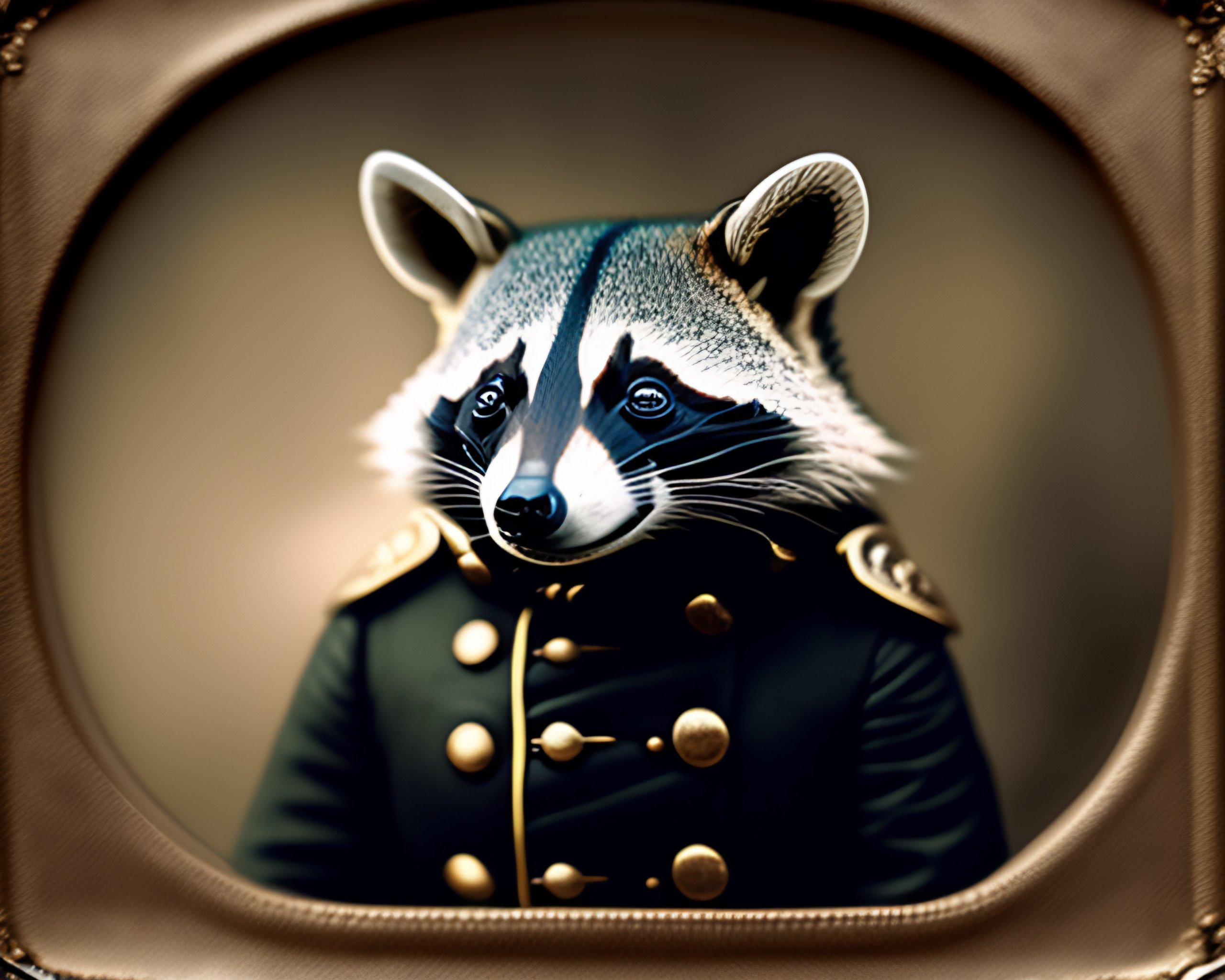 Lexica - Tintype action shot of a raccoon soldier fighting in the civil war