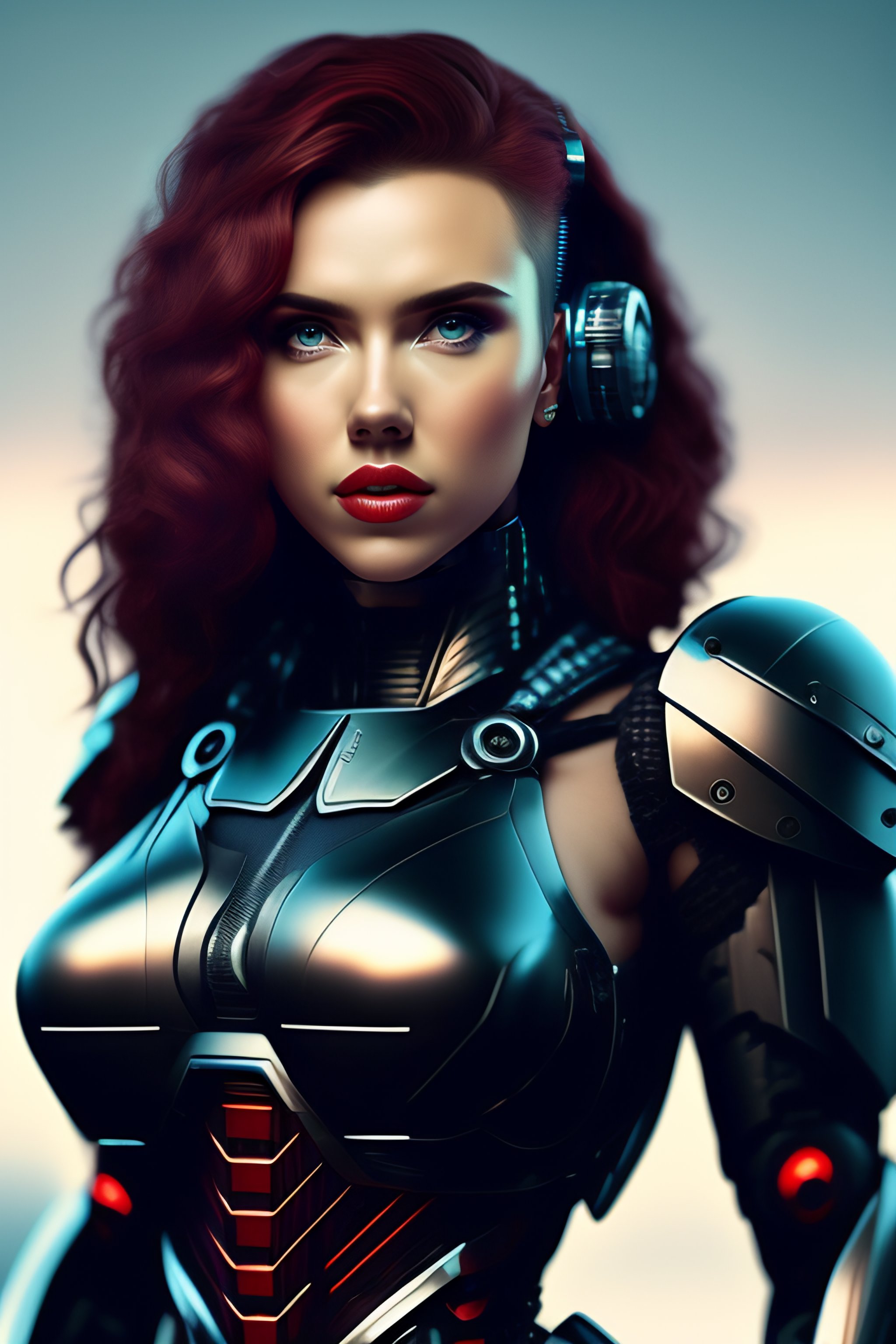 Lexica - Scarlett johansson face full covered robot skeleton body ...